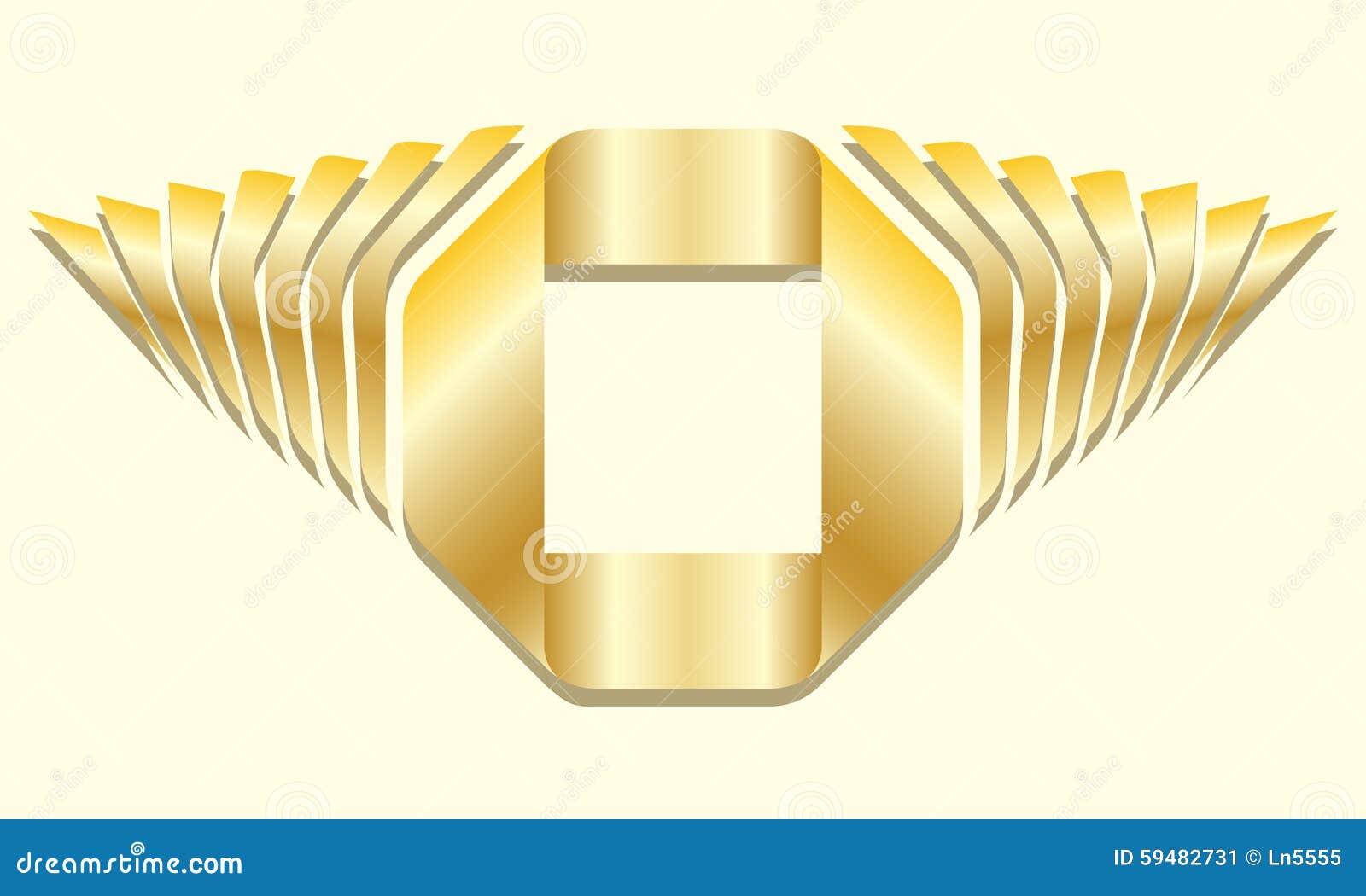 Golden Gradient Square Ribbon Text Frame with Decorative Sidepieces ...