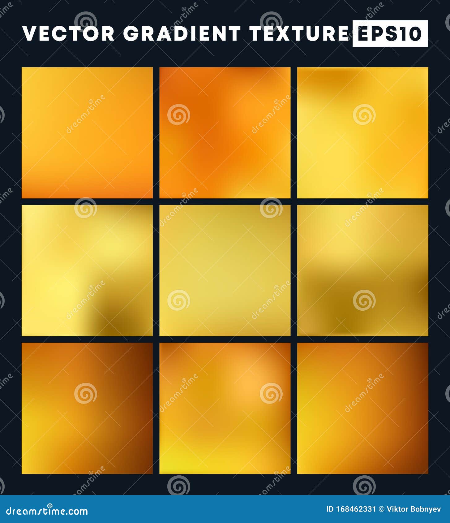 Golden Gradient Texture Pattern Set for the Background Stock Vector ...