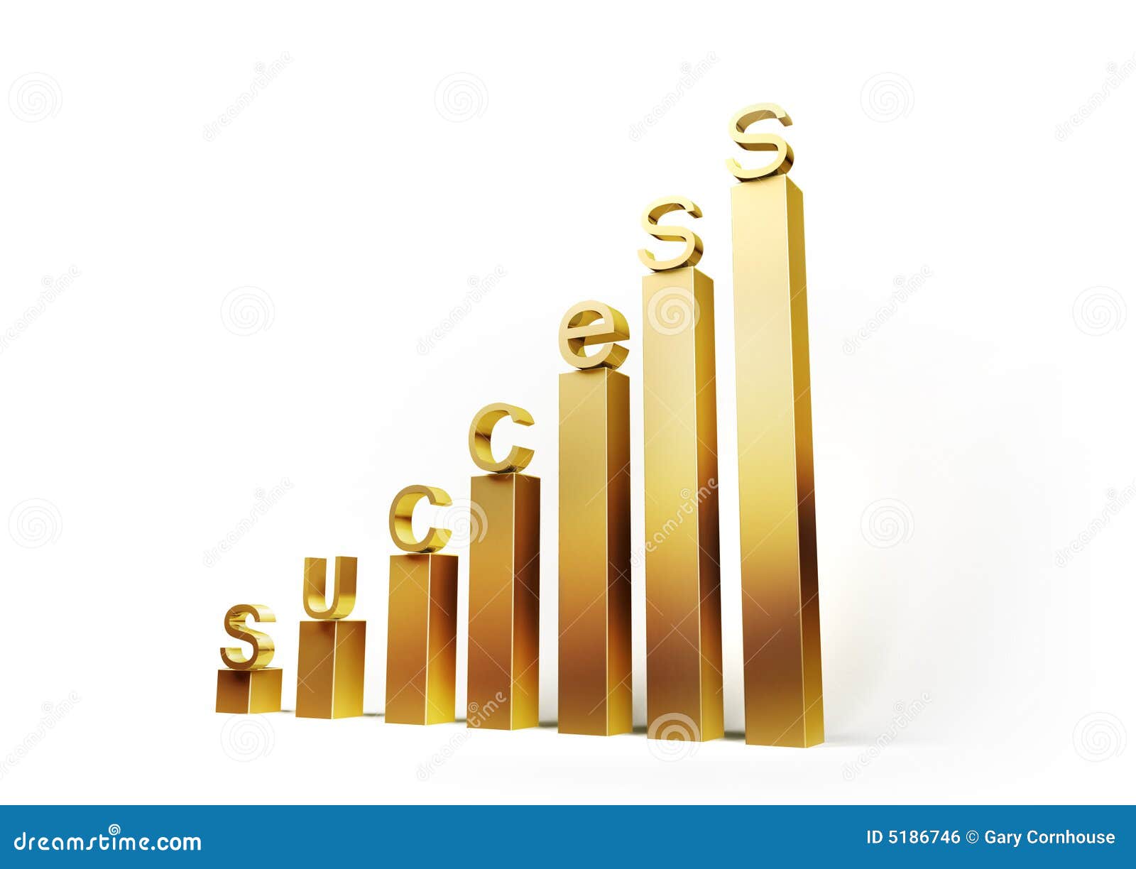 Golden Graph with Letters of Success Stock Illustration - Illustration ...