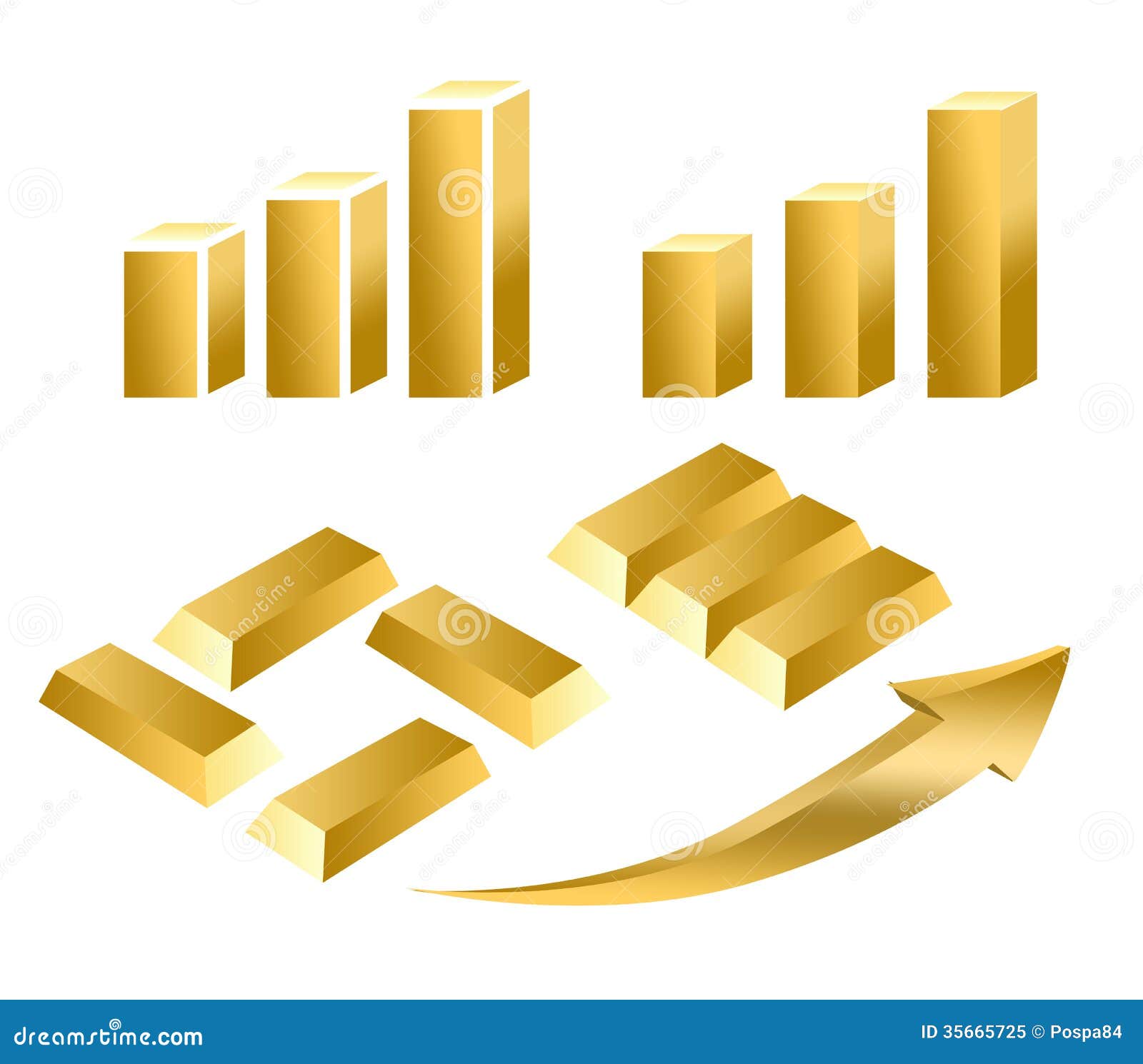 Golden graph stock illustration. Illustration of graph - 35665725