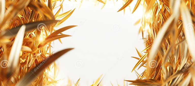 Golden Grass Leaf Texture Frame Background Stock Illustration ...