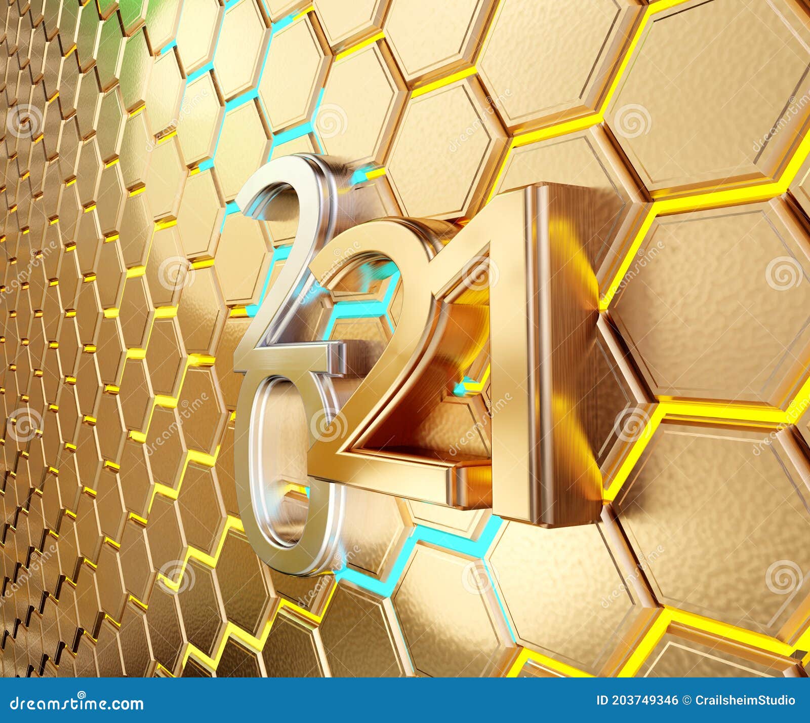 Golden 2021 Grid Hexagonal Modern Creative Trending Gold Structure ...