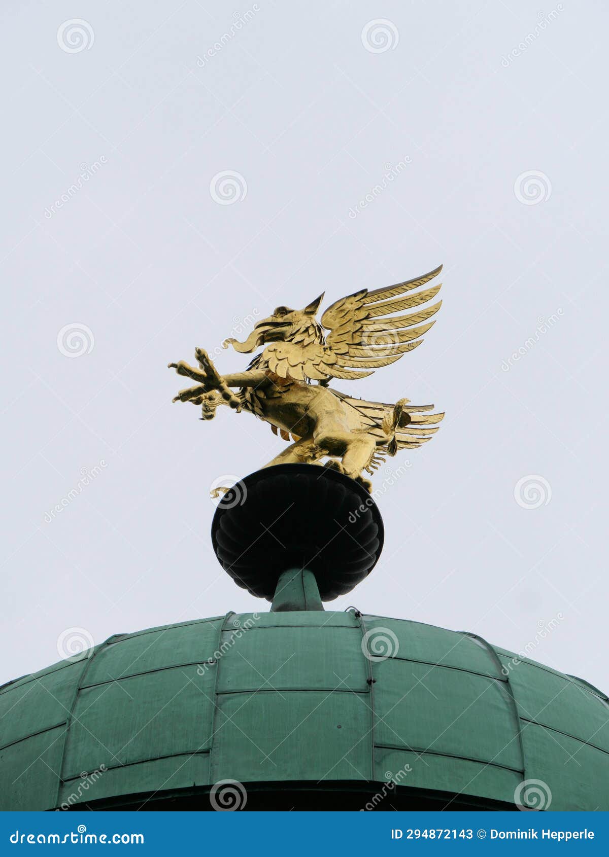 Golden Griffin on the Top of Wiligrad Castle Stock Image - Image of ...