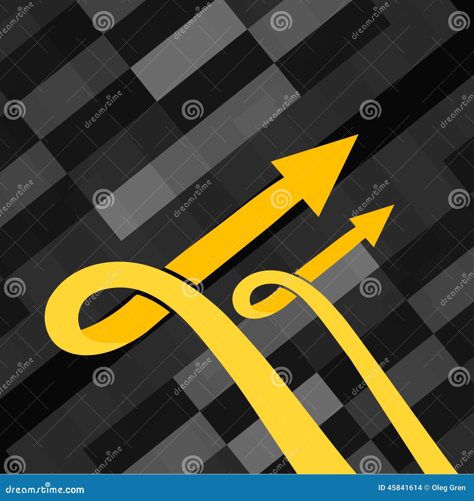 Golden grow up arrow. stock vector. Illustration of grow - 45841614