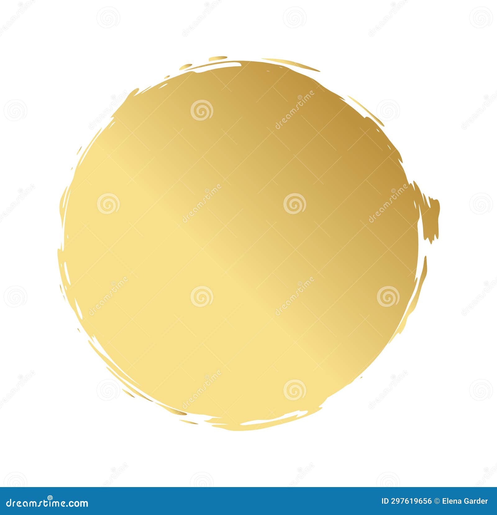 Golden Grunge Circle and Brushes. Gold Paints. Vector Illustration ...