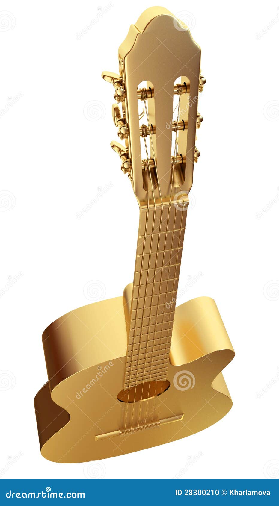 Golden Guitar And Louspeakers On Yellow Background Royalty-Free Stock ...