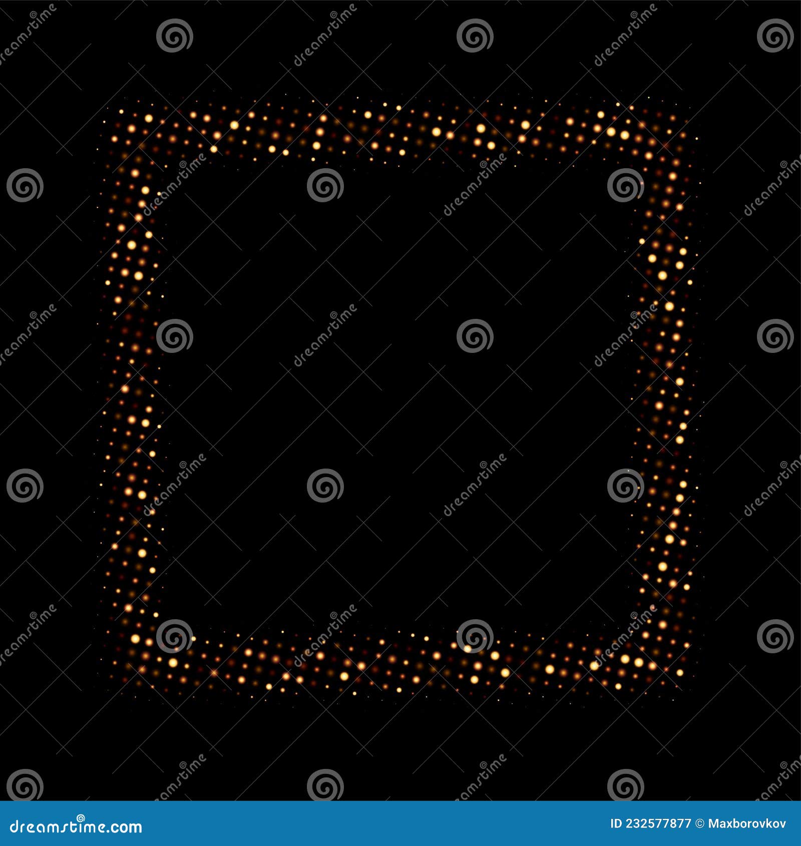 Golden Halftone Dotted Square Frame Stock Vector - Illustration of ...