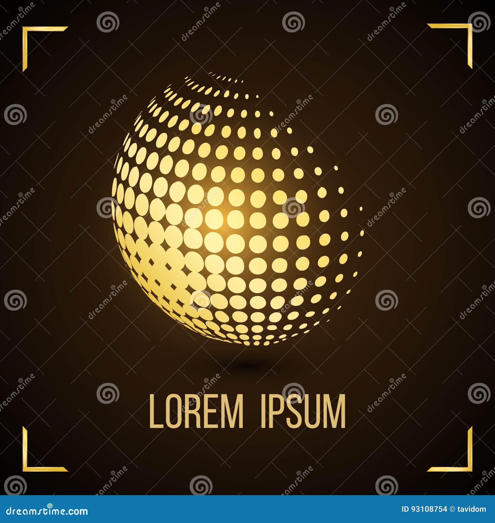 Halftone Sphere. Abstract Gradient Dotted Texture Globe Elements, Round ...