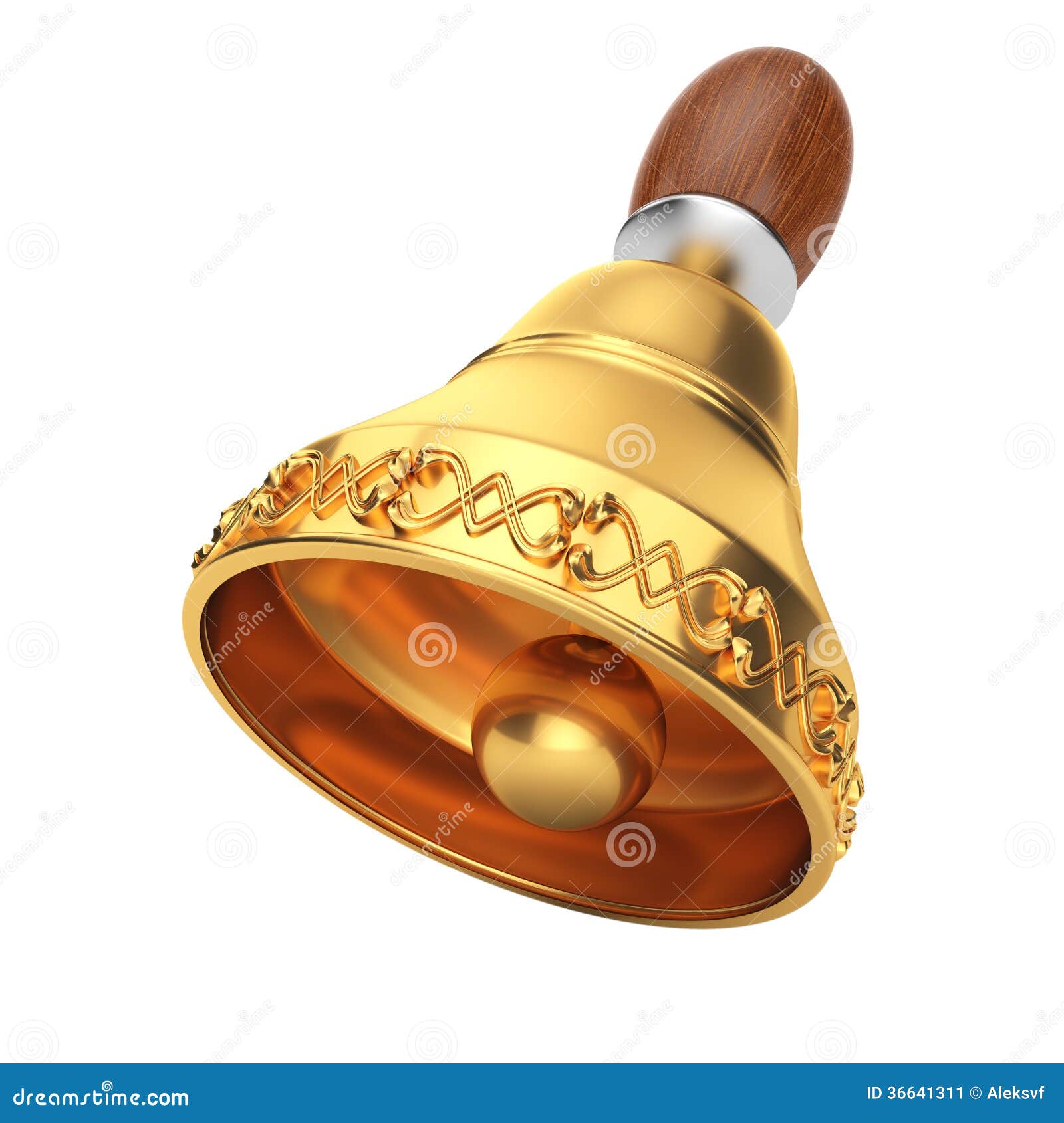 Golden hand bell stock illustration. Illustration of celebration - 36641311