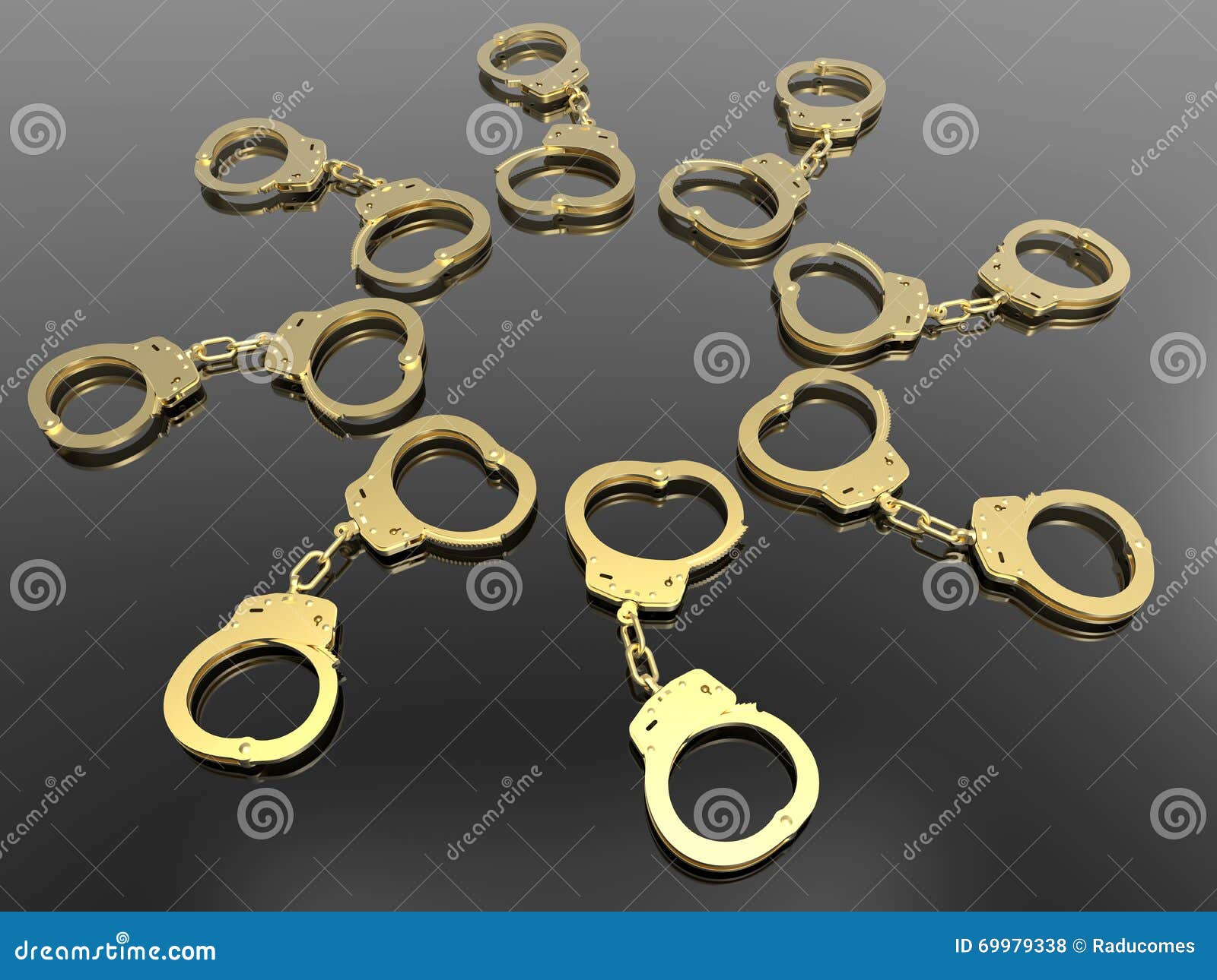 Golden Handcuff In Golden Frame Cartoon Vector | CartoonDealer.com ...