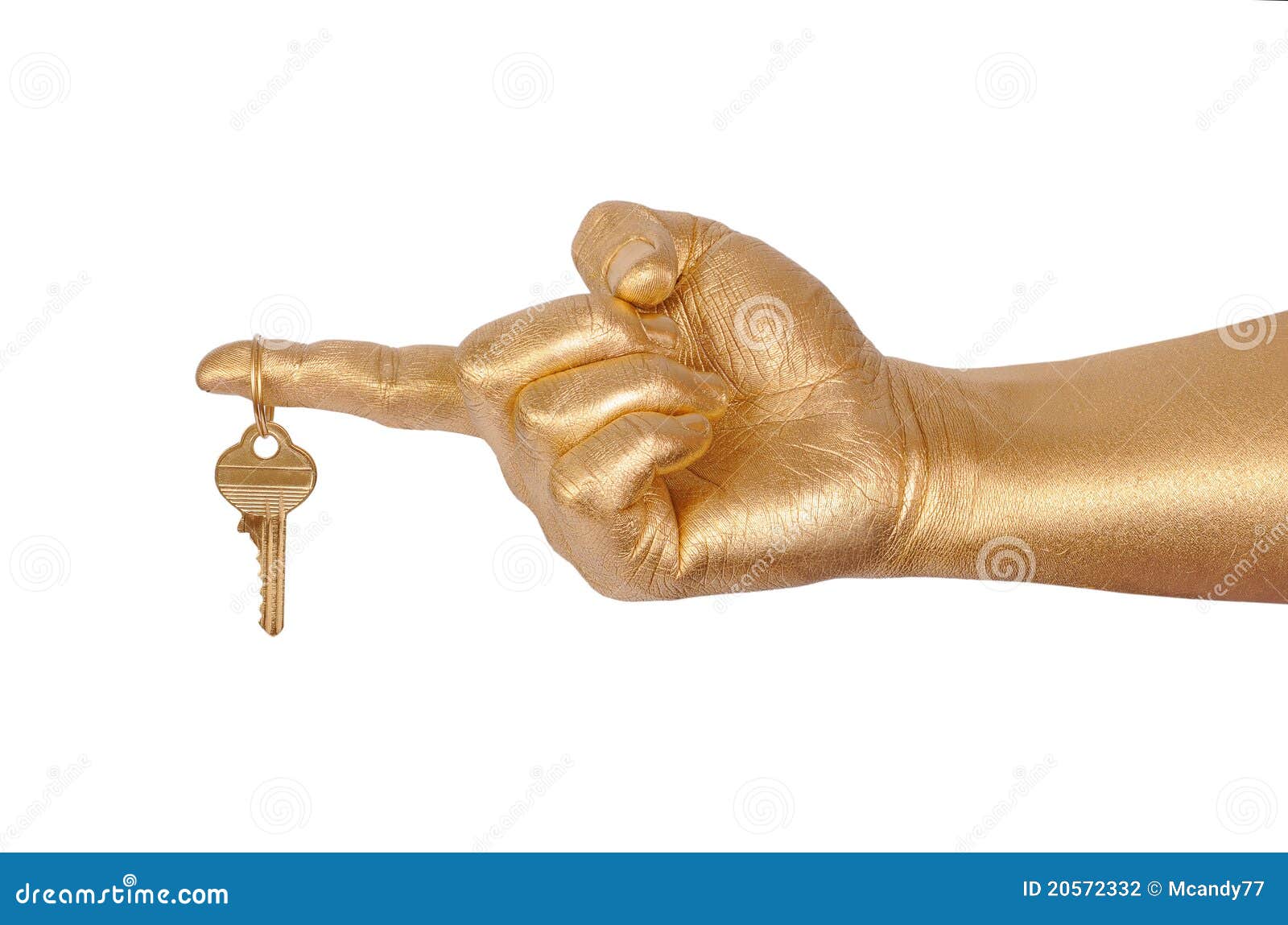 Golden Hand with a Gold Key Stock Photo - Image of closeup, gold: 20572332