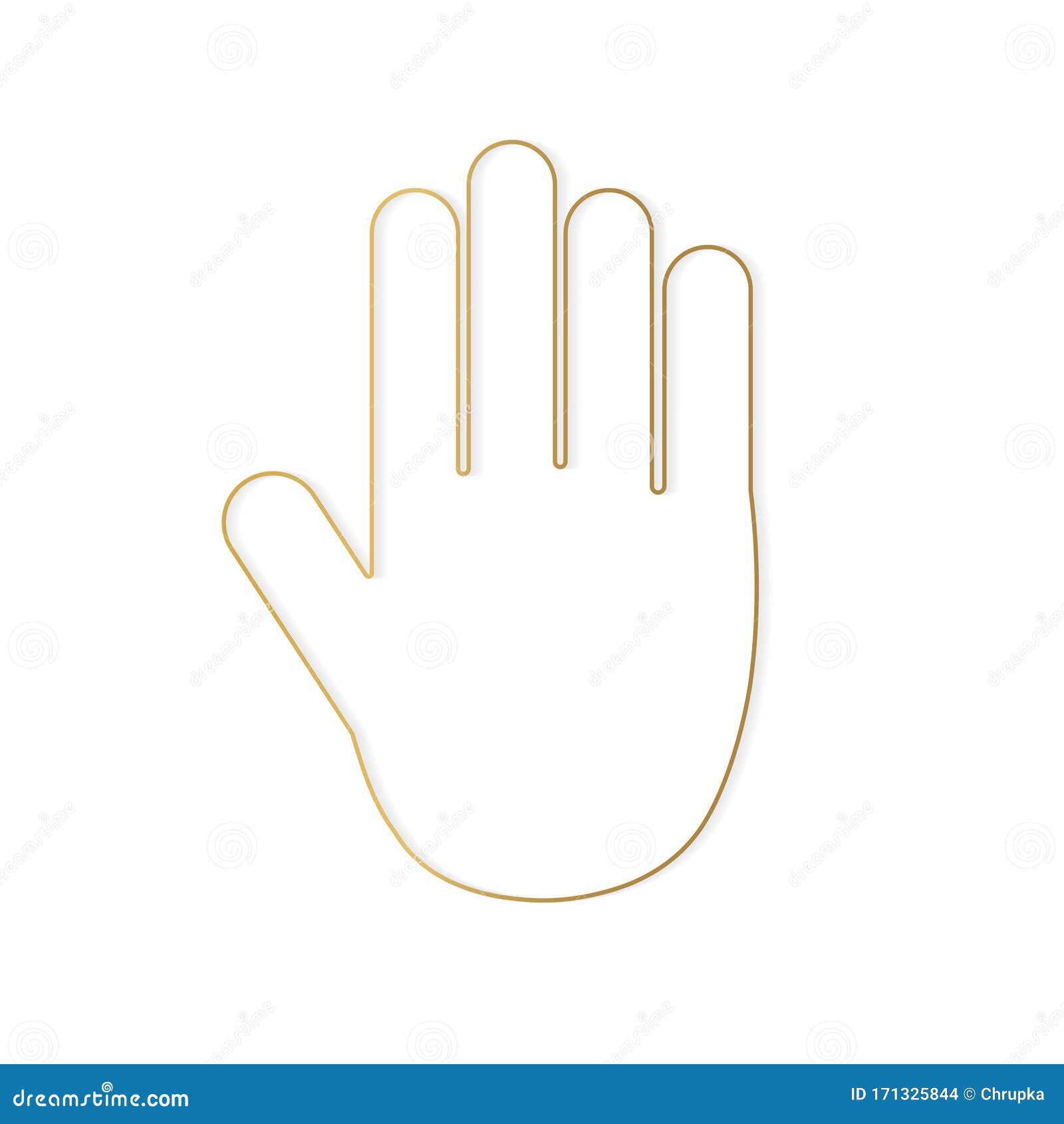 Golden hand icon stock vector. Illustration of palm - 171325844
