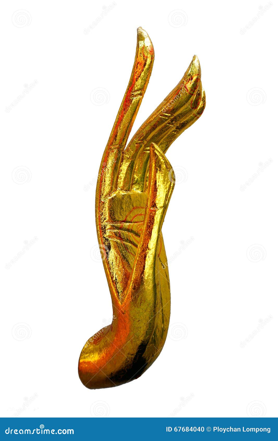 Golden Hand Statue of Buddha Isolated Stock Photo - Image of isolated ...