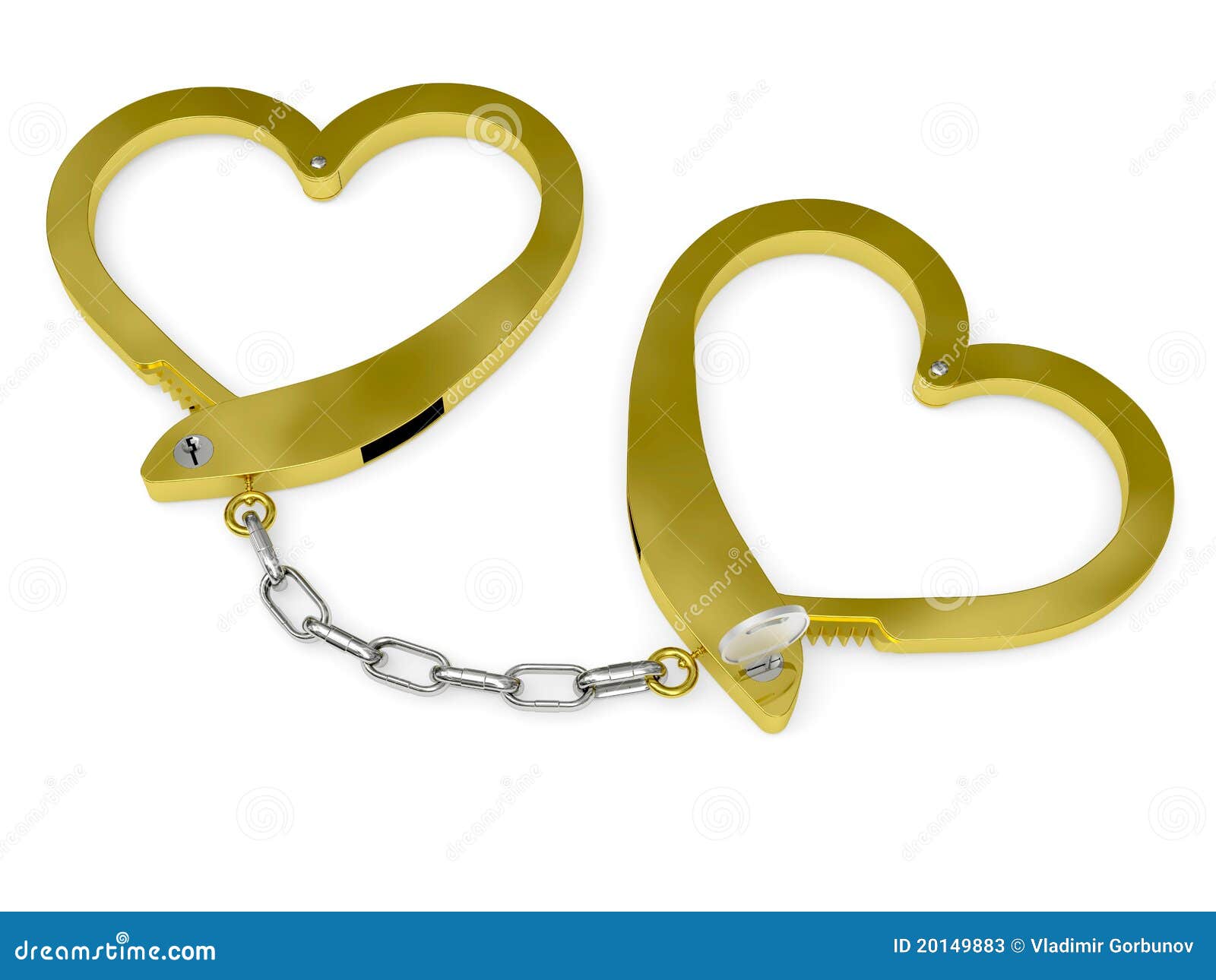 Golden Handcuffs of Love with Key Stock Illustration - Illustration of ...
