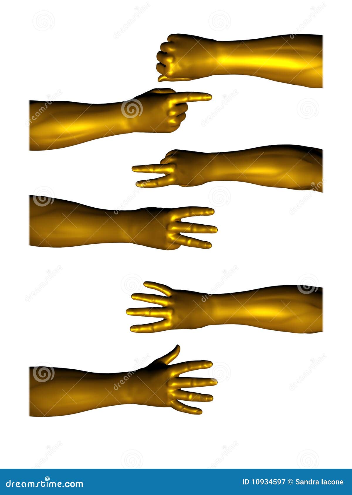 Golden Hands Praying On 3d Illustrations Royalty-Free Cartoon ...