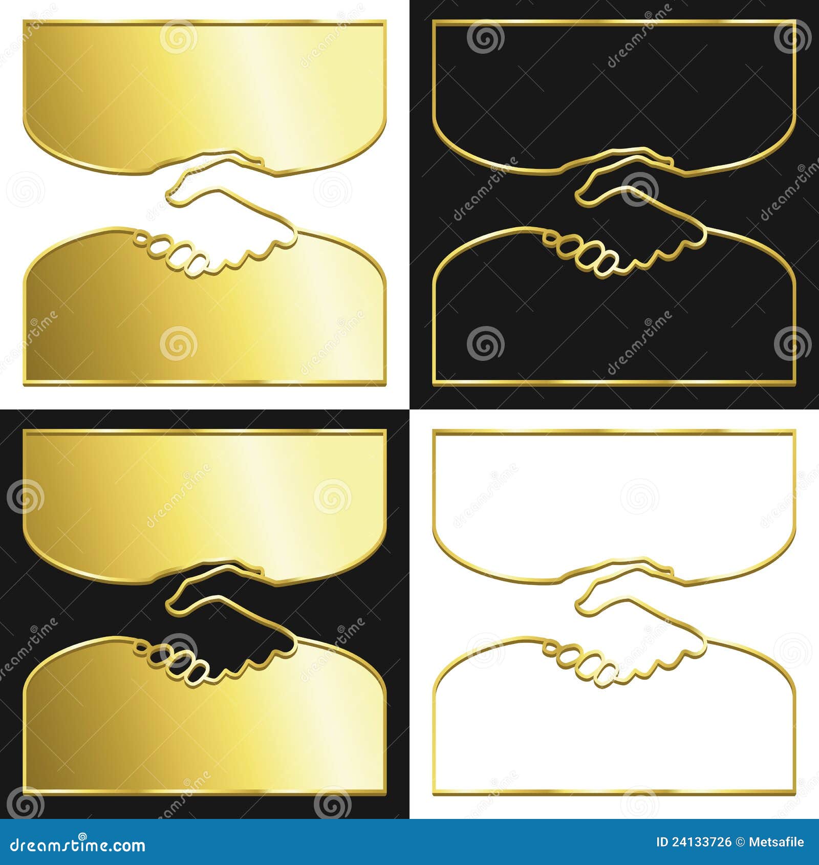 Golden handshake stock vector. Illustration of symbol - 24133726