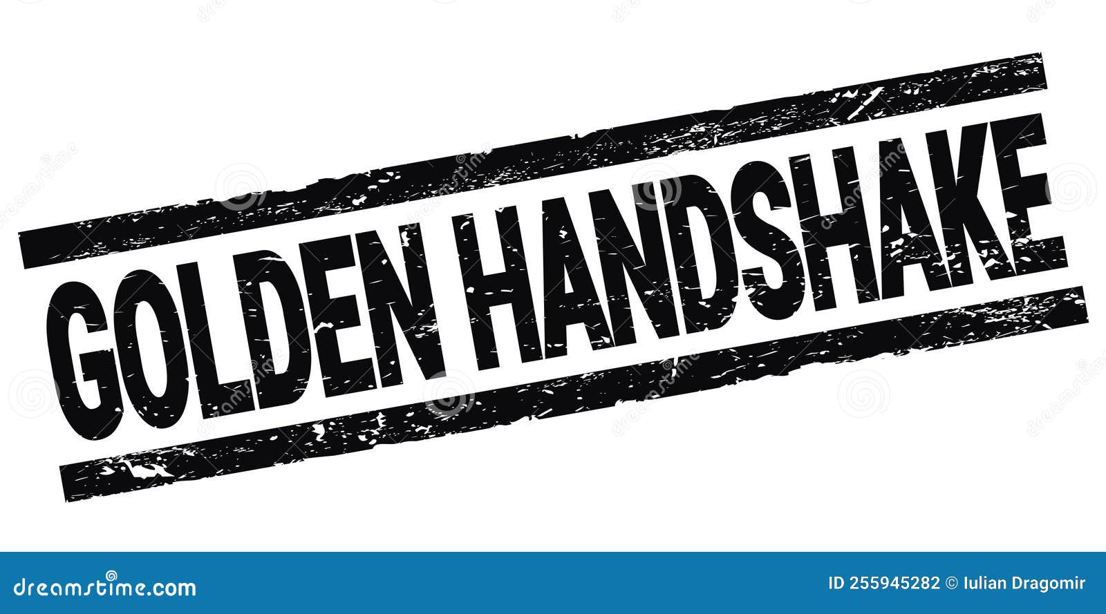 GOLDEN HANDSHAKE Text on Black Rectangle Stamp Sign Stock Illustration ...