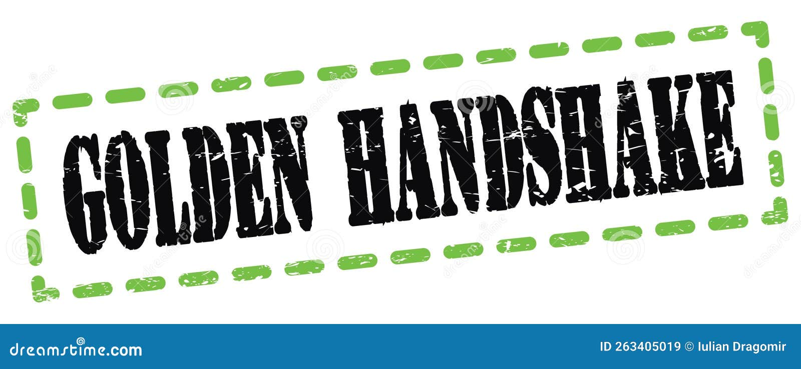 GOLDEN HANDSHAKE Text Written on Green-black Stamp Sign Stock ...