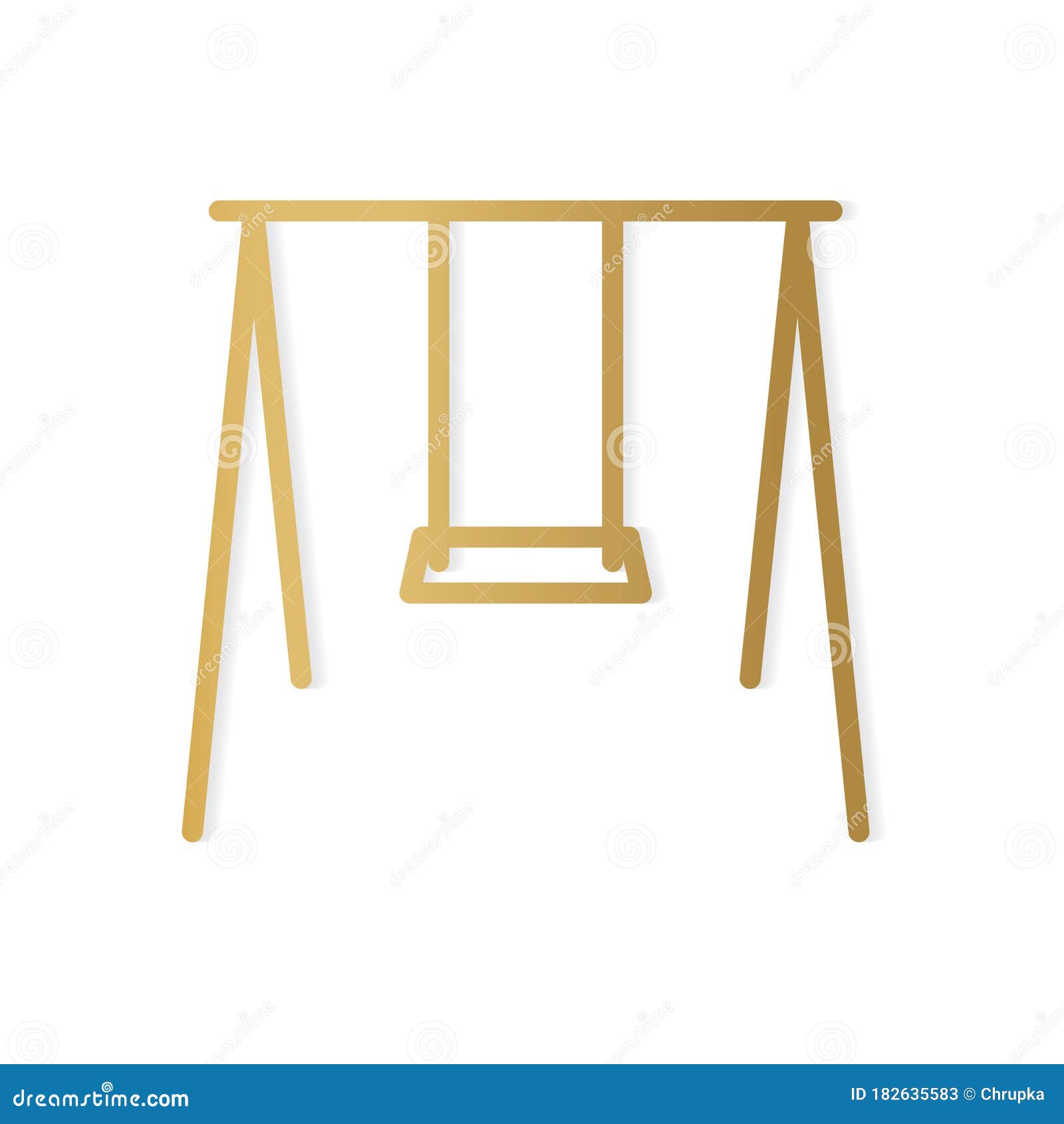 Golden hanging swing icon stock vector. Illustration of golden - 182635583