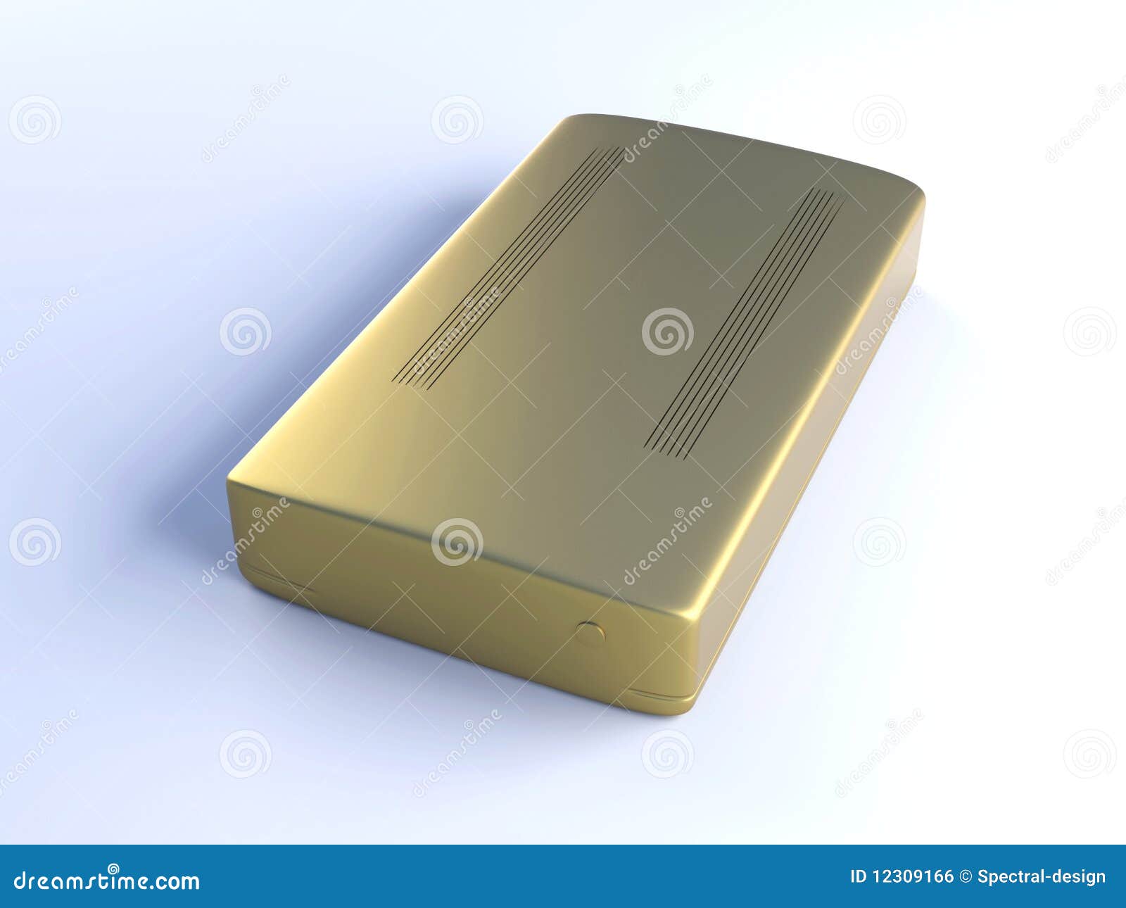 Golden Hard Drive stock illustration. Illustration of computer - 12309166