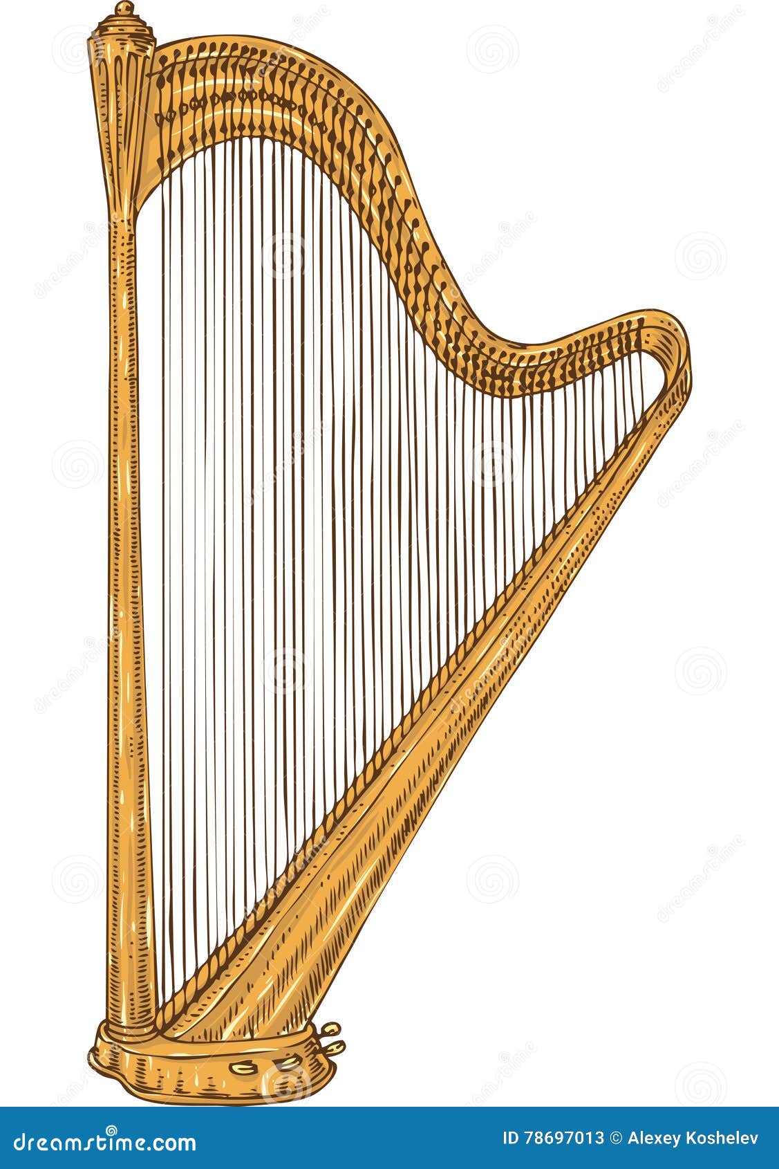 Golden Harp stock illustration. Illustration of hand - 78697013
