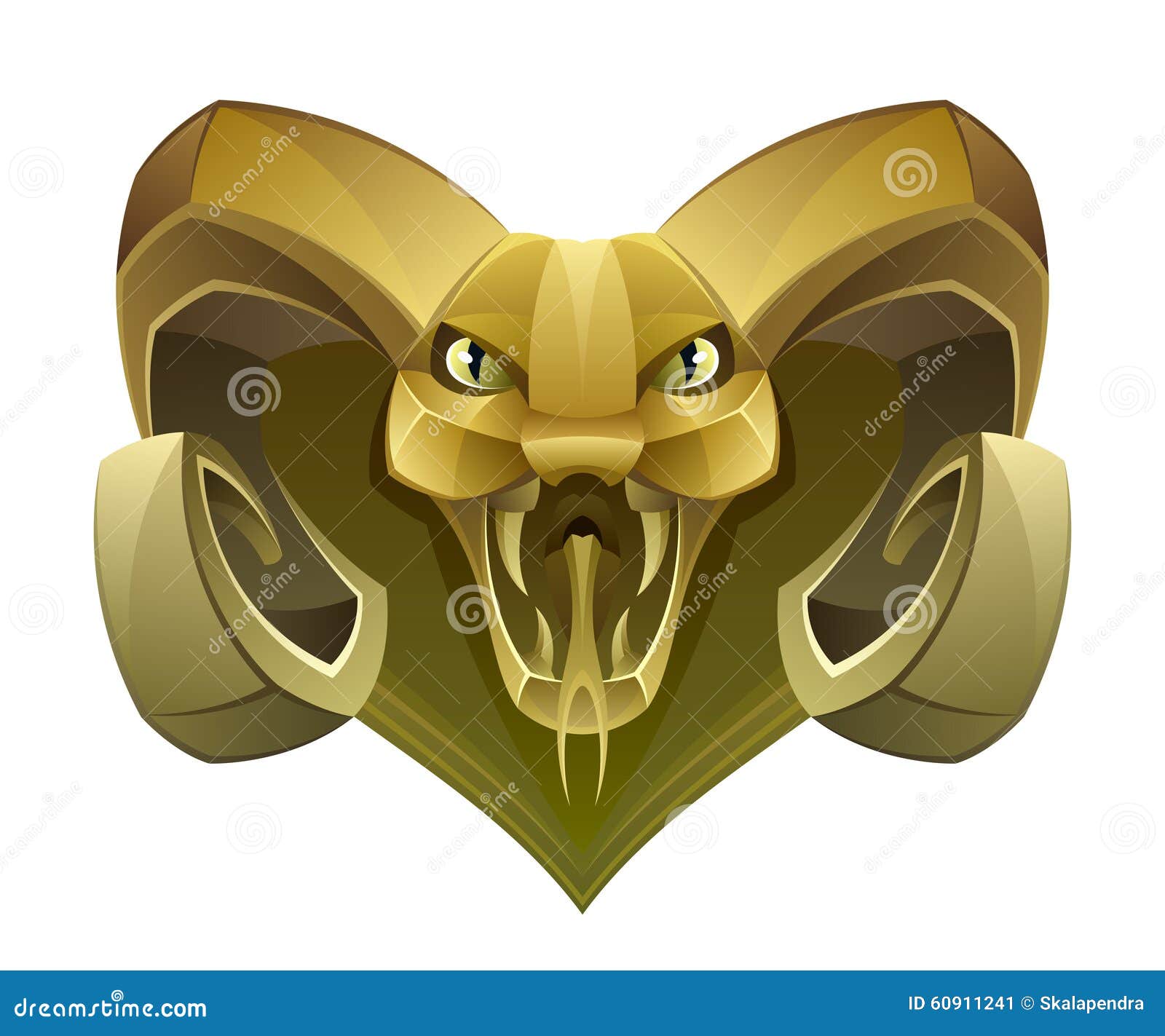 Golden head dragon stock vector. Illustration of iron - 60911241