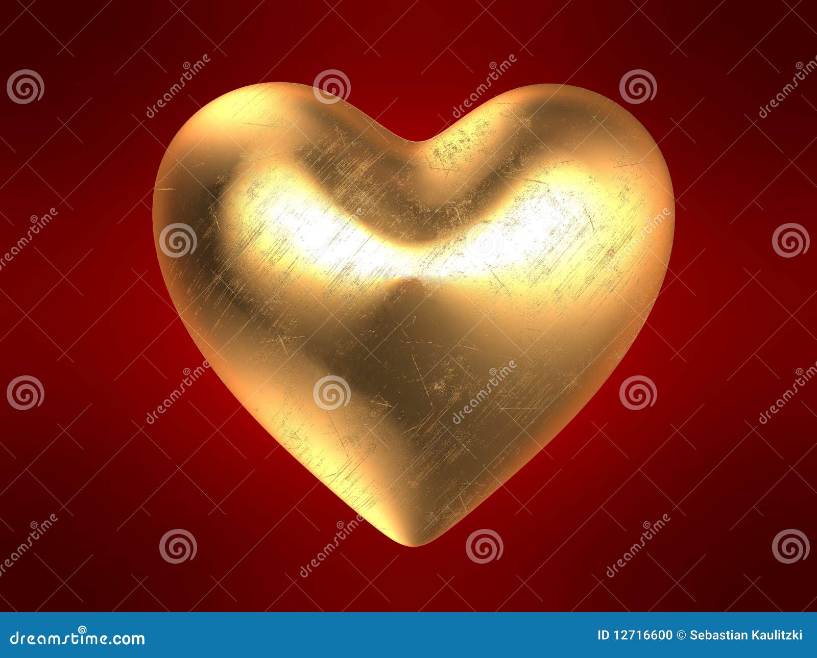 Golden heart stock illustration. Illustration of feelings - 12716600
