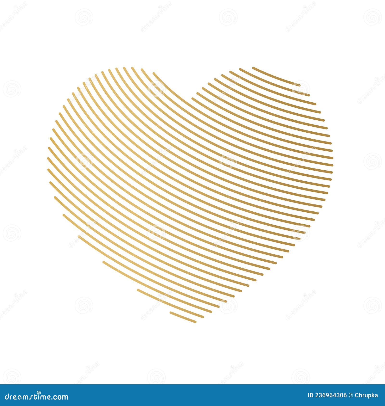 Golden heart icon stock vector. Illustration of concept - 236964306