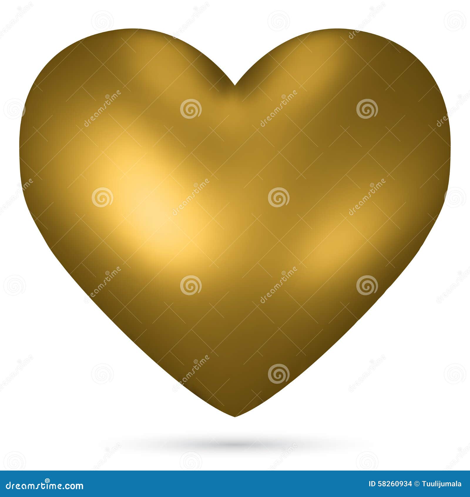Golden heart shape stock vector. Illustration of metallic - 58260934