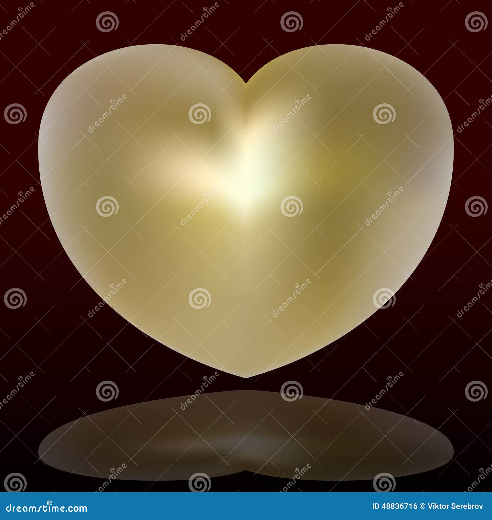 Golden heart stock vector. Illustration of single, vector - 48836716