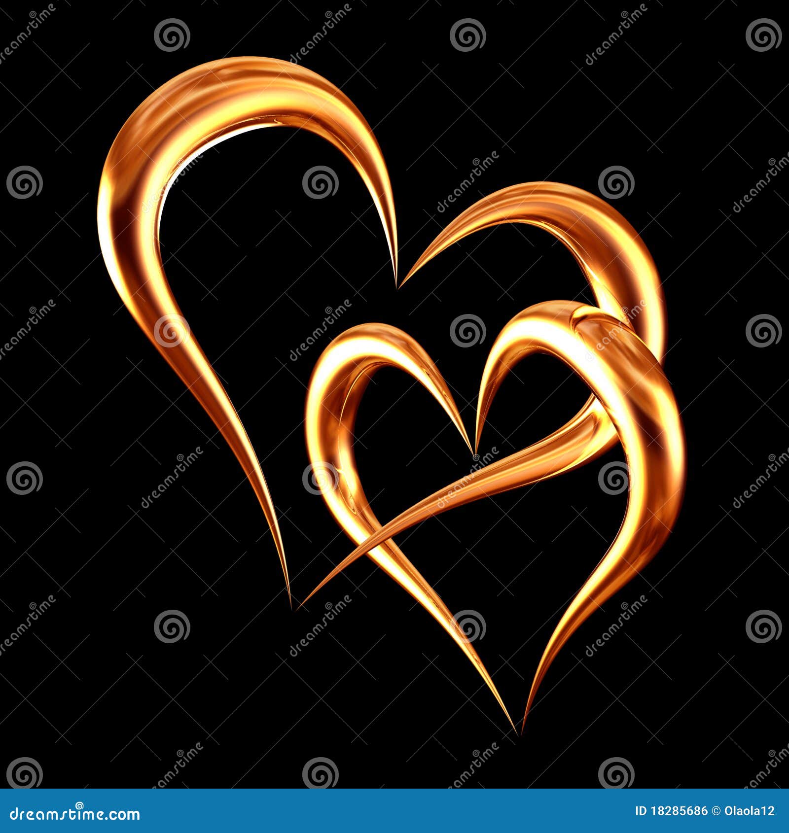 Golden hearts stock illustration. Illustration of decor - 18285686