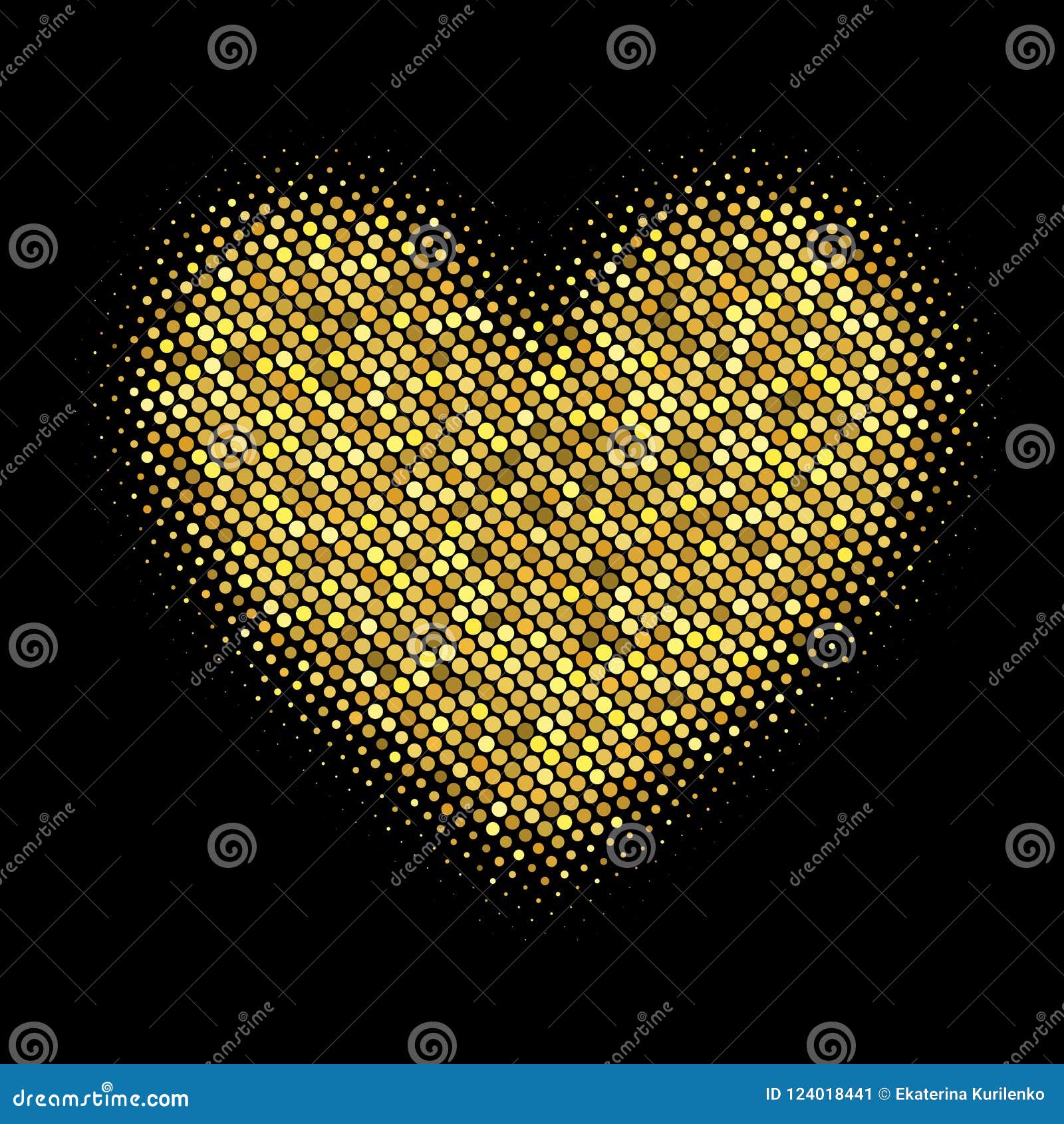 Heart with halftone effect stock vector. Illustration of golden - 124018441