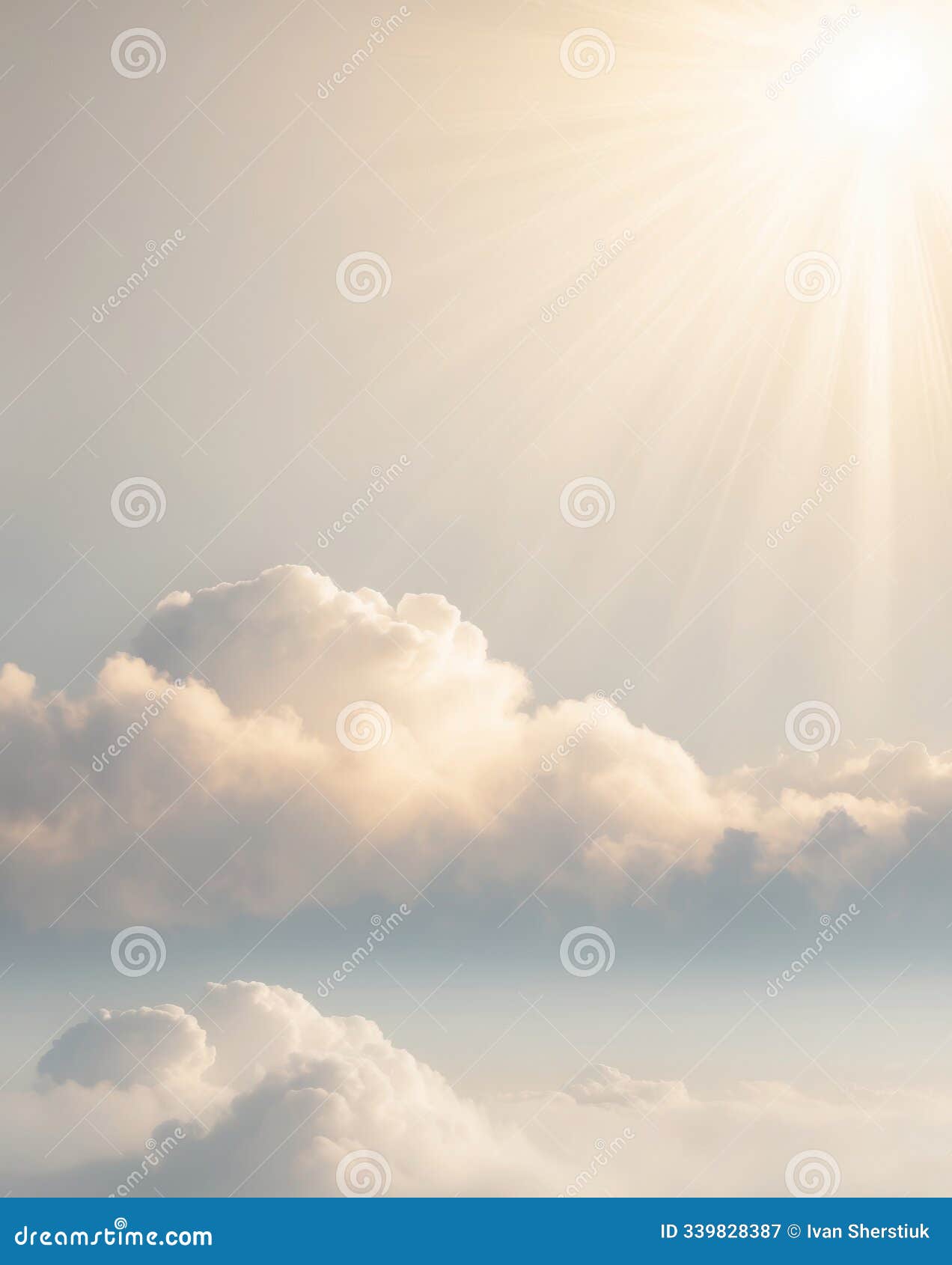 Golden Heaven Cloudscape Divine Light Rays Background. Stock Image ...
