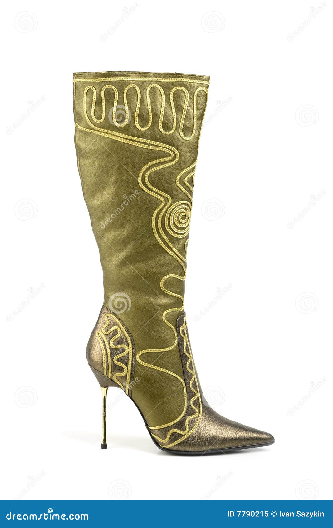 Golden high boot stock image. Image of high, squeaker - 7790215