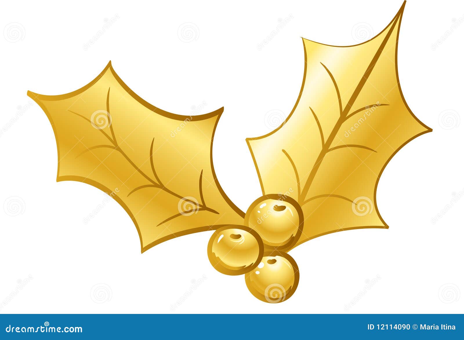 Golden holly stock vector. Illustration of modern, gold - 12114090