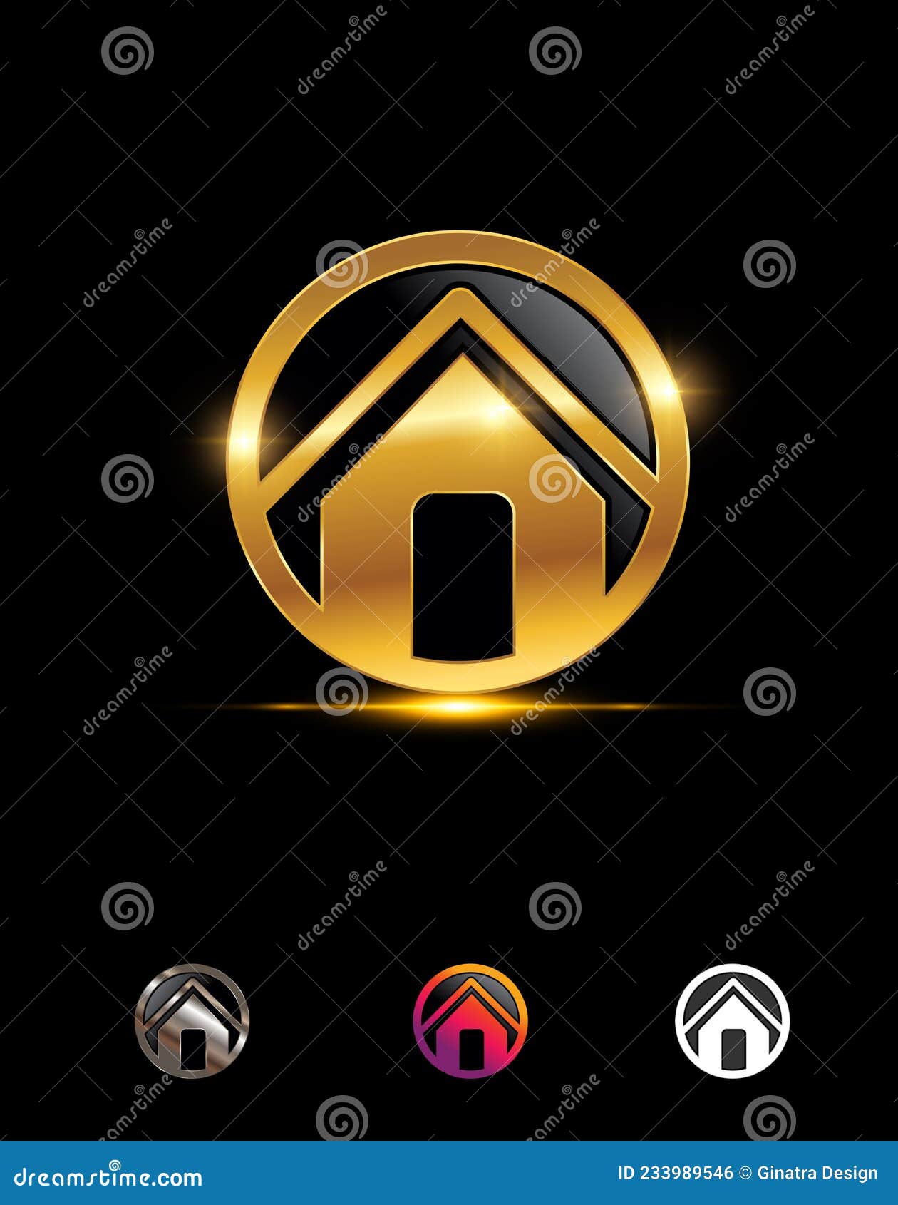 Golden Home Symbol Vector Logo Sign Stock Vector - Illustration of ...