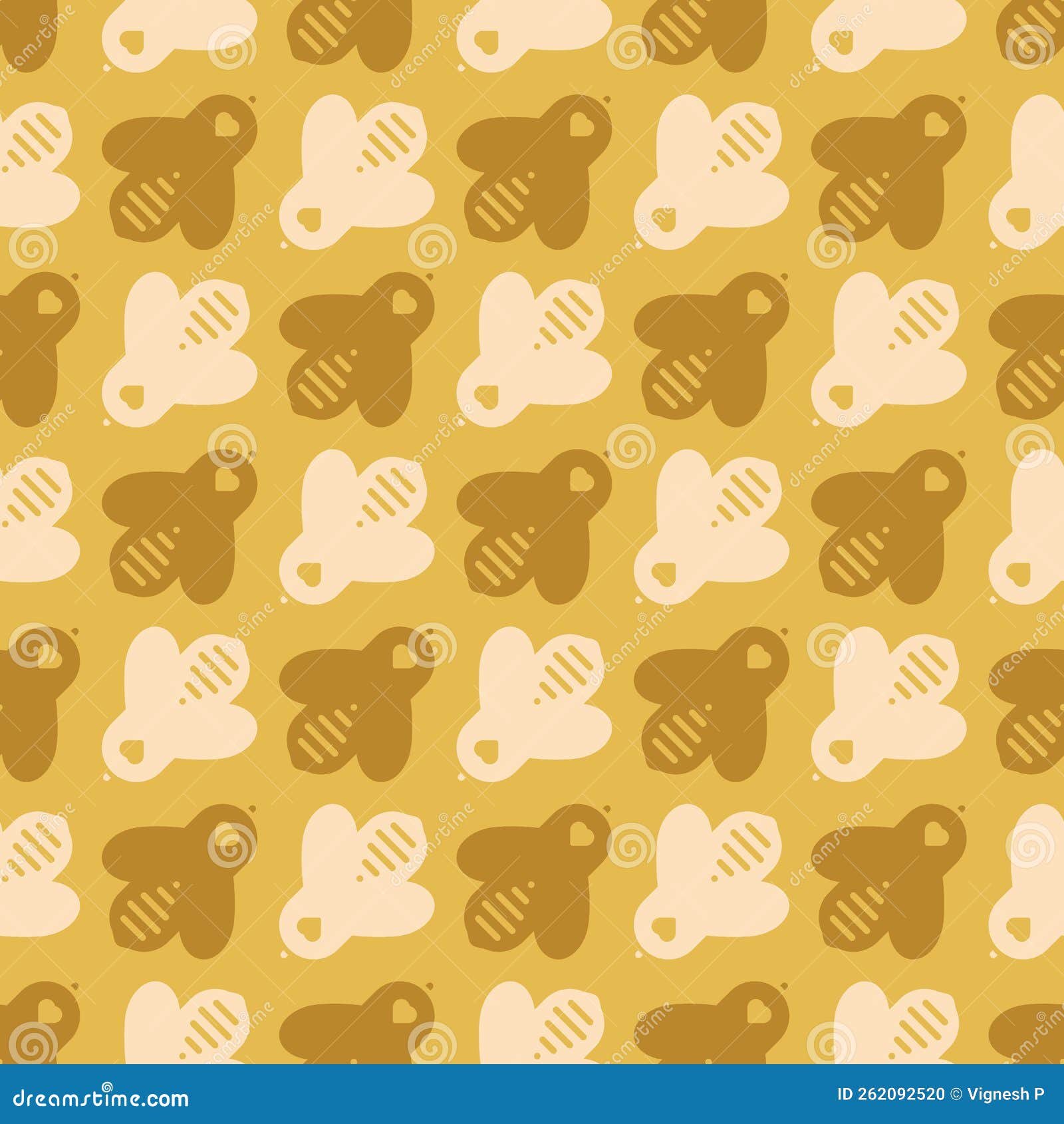 Bees Texture. Seamless Pattern. Decorative Ribbon. Realistic Graphic ...
