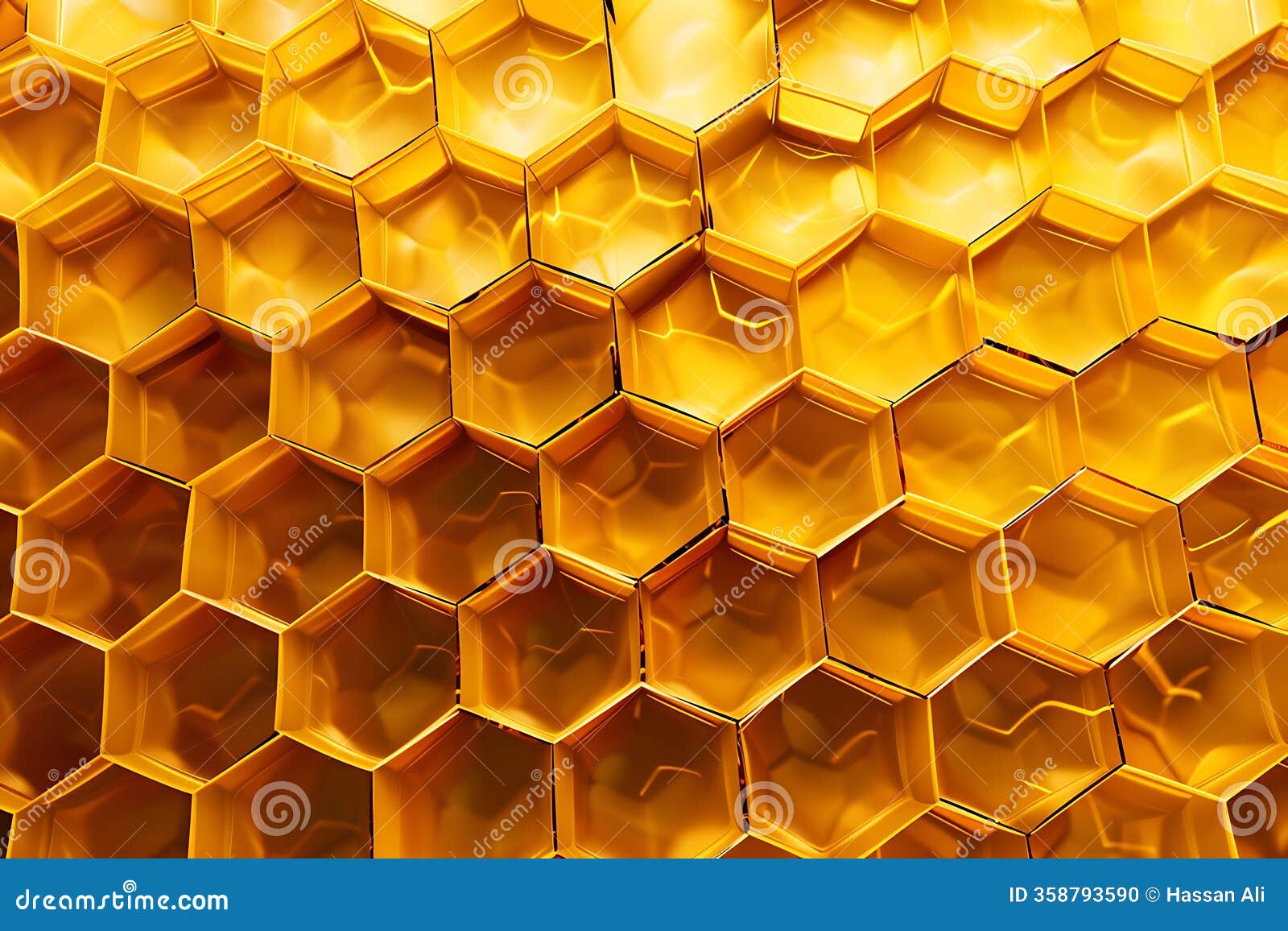 Golden Honeycomb Texture, Close Up Photo Of Pristine Raw Honeycomb In Sunlight, Artisan ...