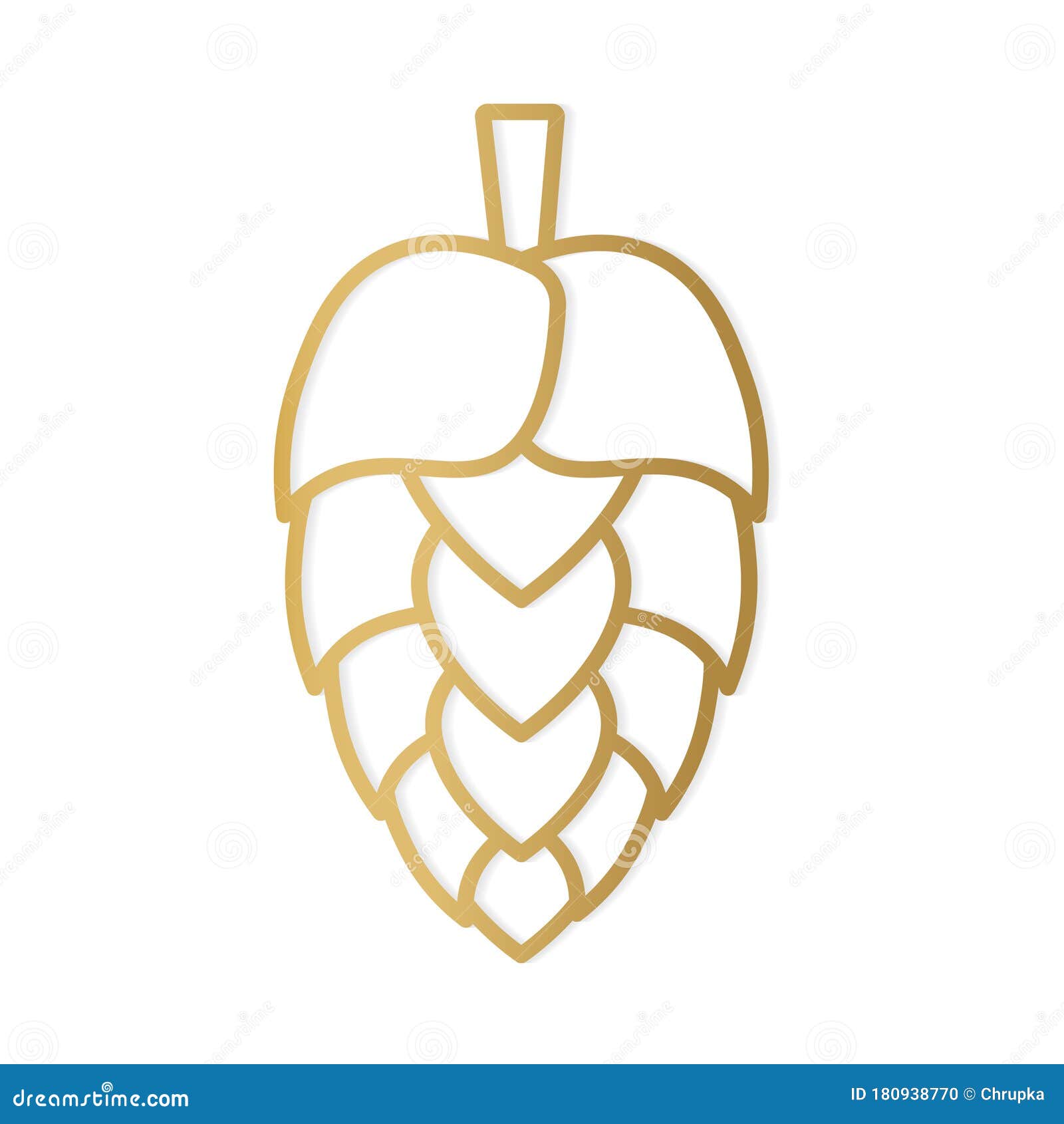 Golden hop cone icon stock vector. Illustration of herb - 180938770