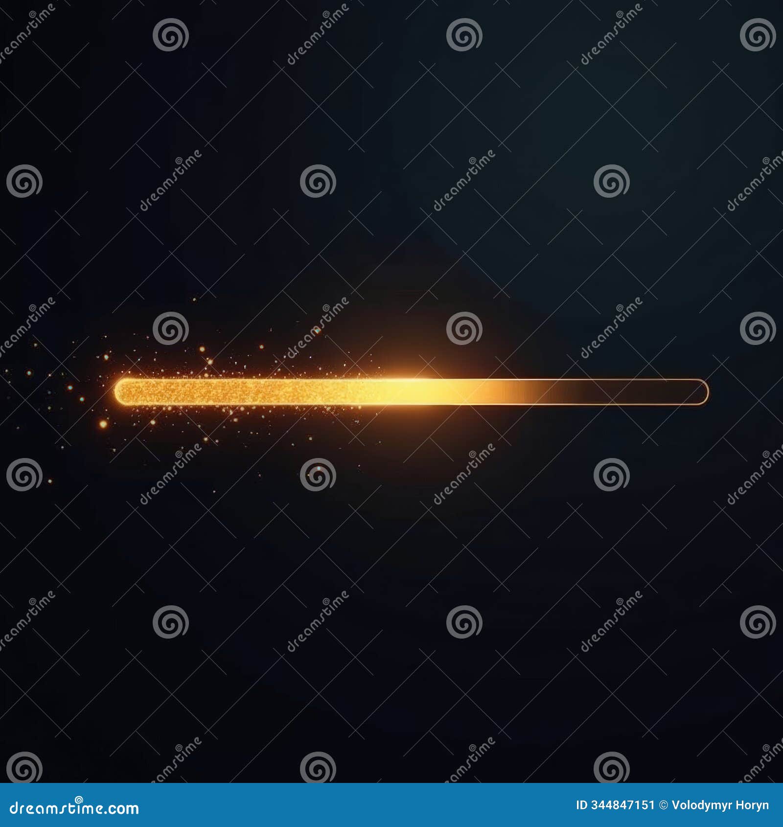 Golden Horizontal Progress Bar in Modern Featuring Design. Stock ...