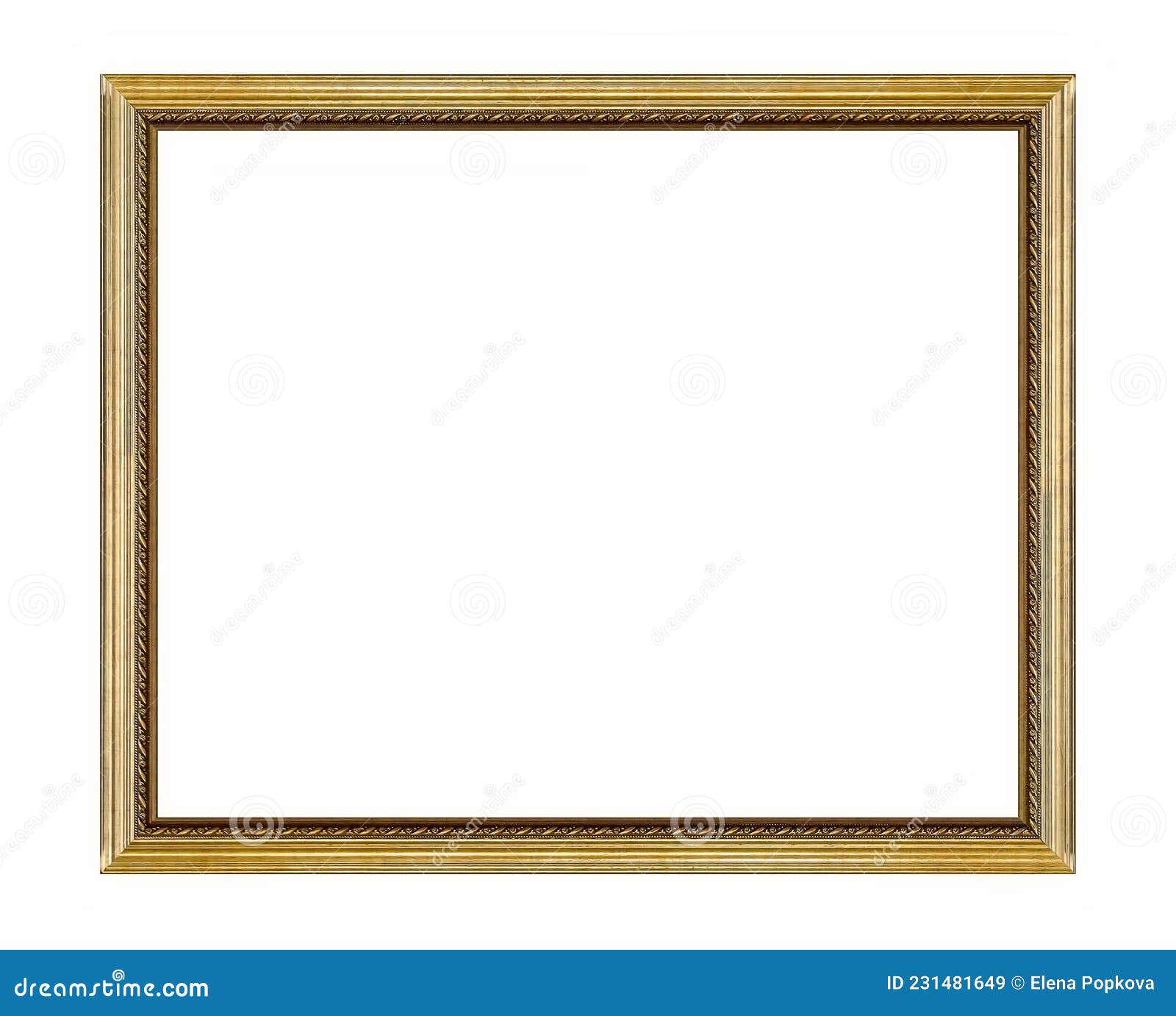 Golden Horizontal Rectangular Frame for Paintings, Mirrors or Photo ...