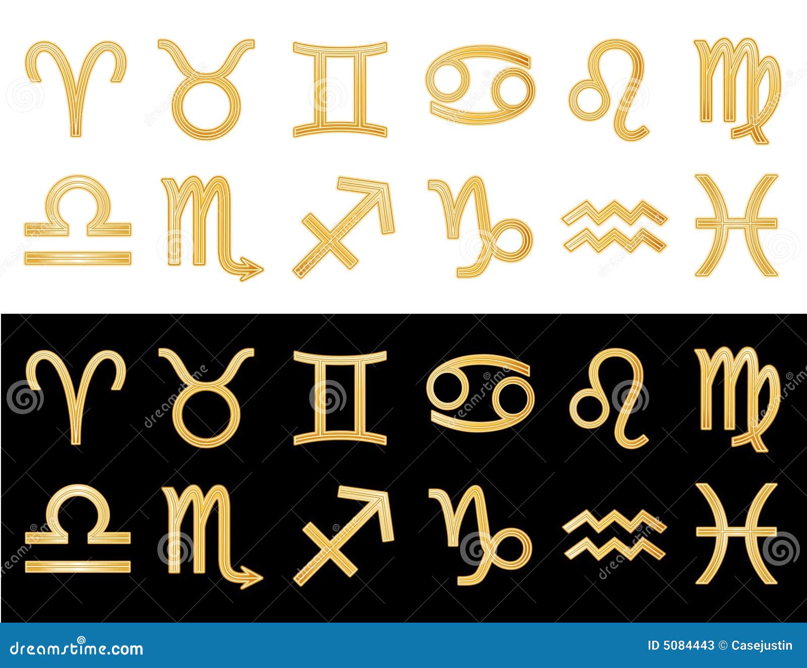 Golden horoscope symbols иллюстрация вектора. иллюстрации насчитывающей ...