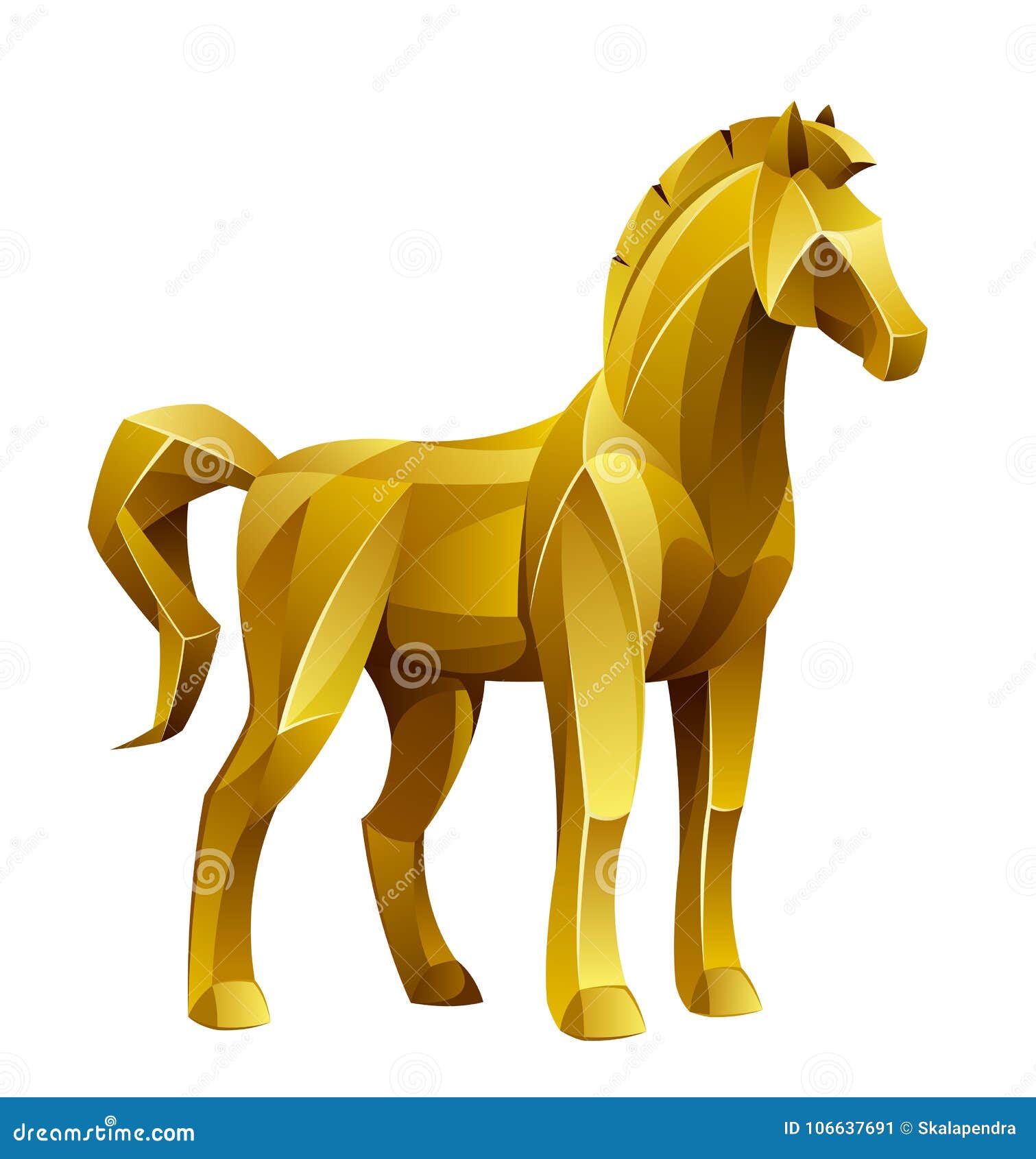 Golden Horse Vector Illustration | CartoonDealer.com #20106050