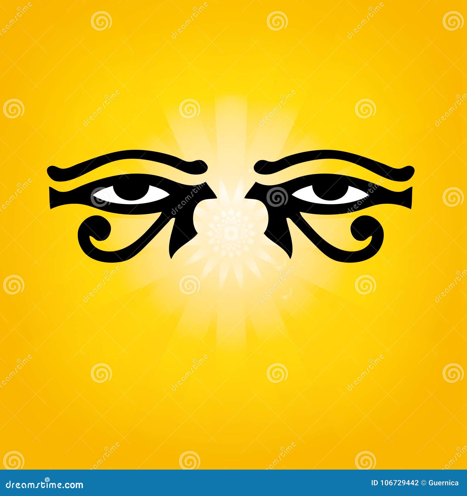 Golden horus ra eyes stock illustration. Illustration of rays - 106729442