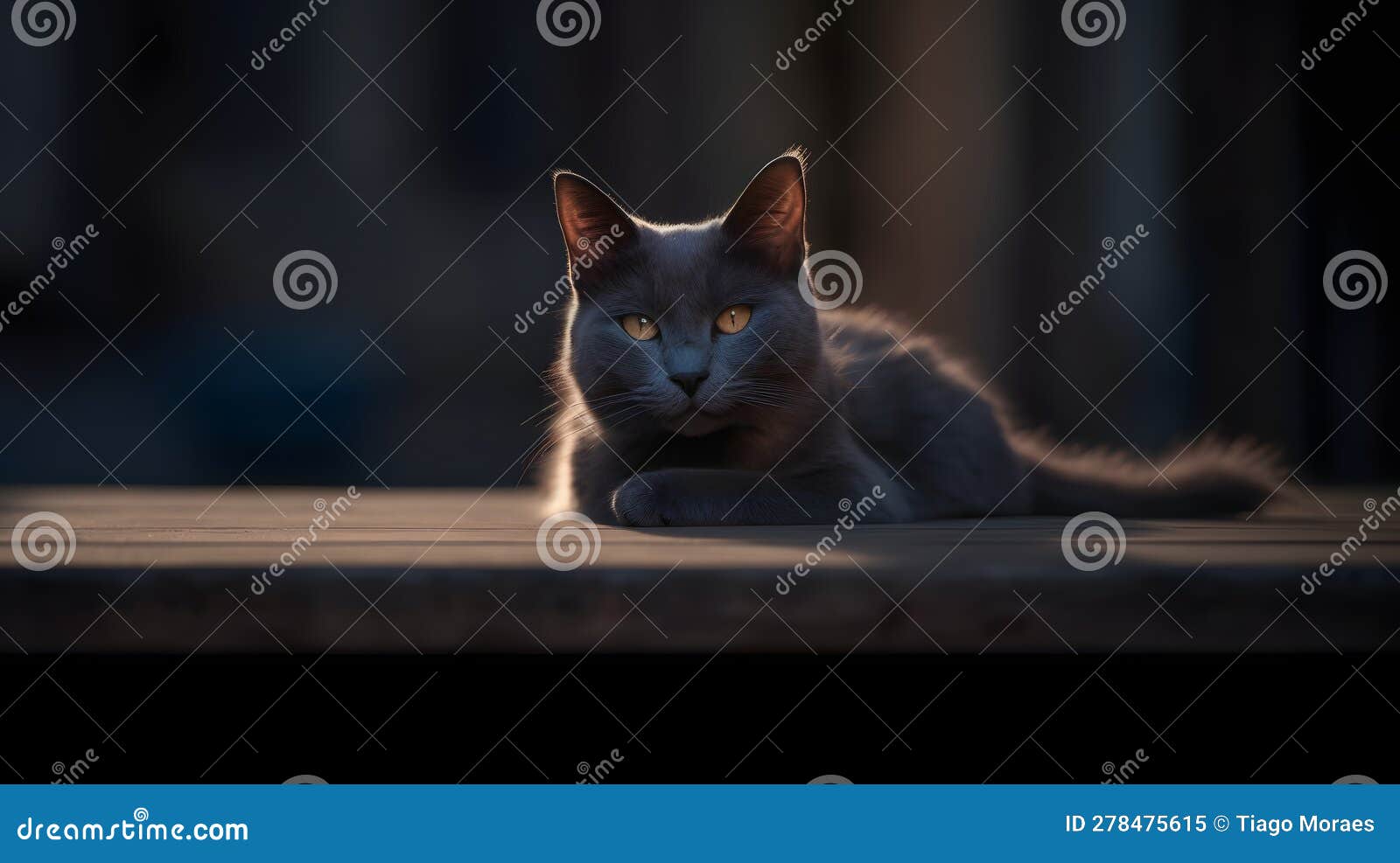 Golden Hour S Allure: Stunning Cat in the Spotlight Stock Illustration ...