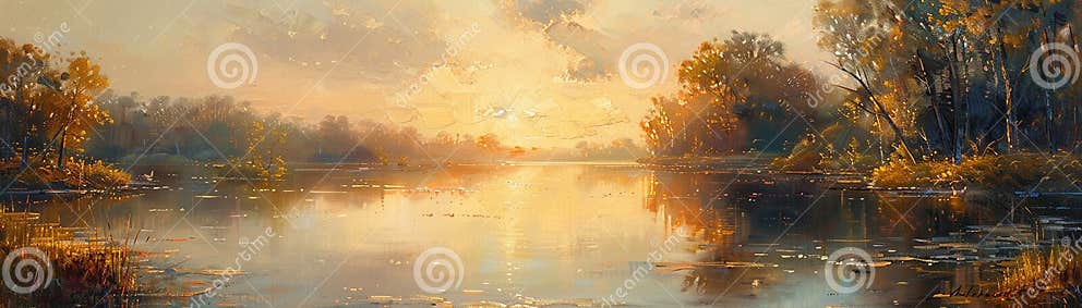 Golden Hour Shadow Painted with a Monet-inspired Impressionistic ...