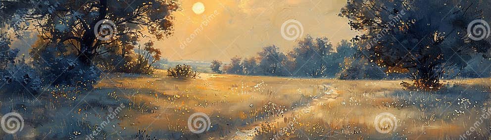 Golden Hour Shadow Painted with a Monet-inspired Impressionistic ...