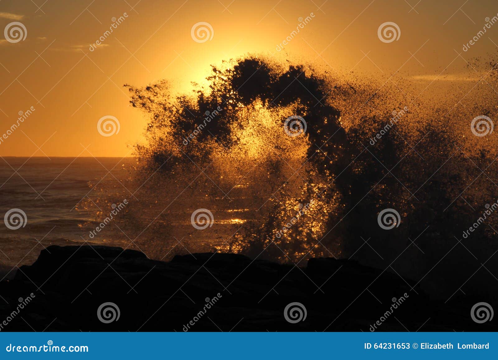 Golden hour stock image. Image of rocks, surf, nature - 64231653