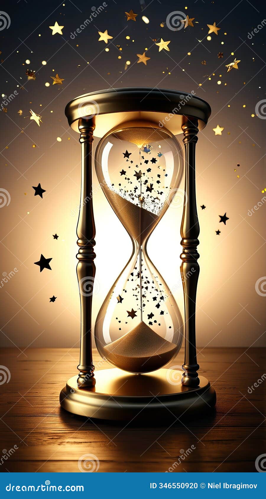 Magic Hourglass With Blue Shiny Flares Royalty-Free Stock Photography ...
