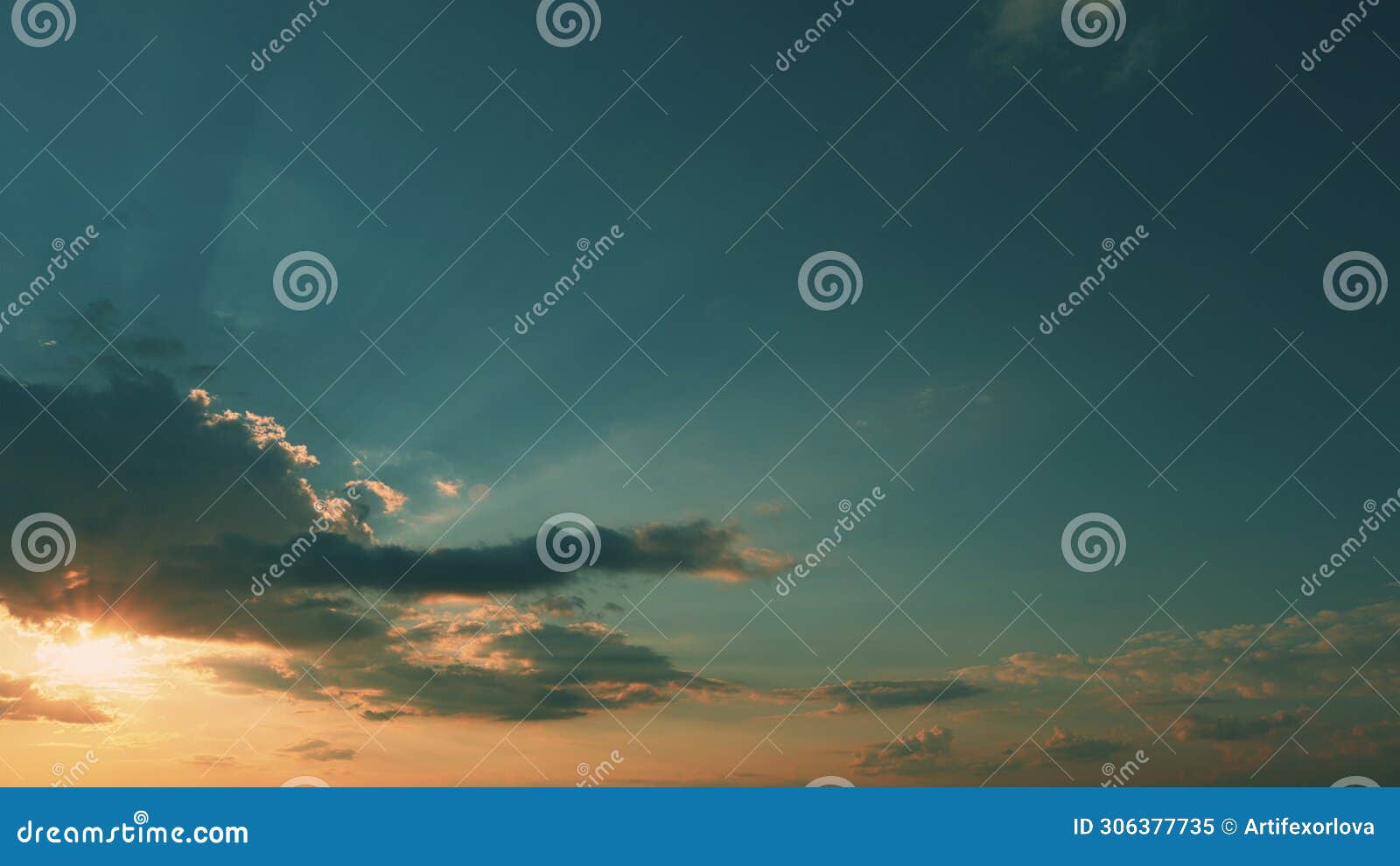 Golden Hours Sky Pattern Background. Sky with Clouds at Twilight Time ...